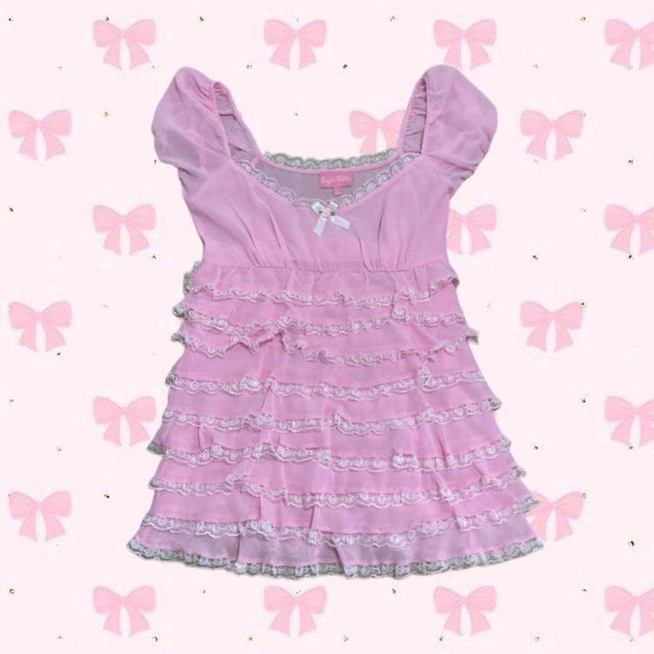 up to date babydoll dress *。 baby pink ruffled... - Depop