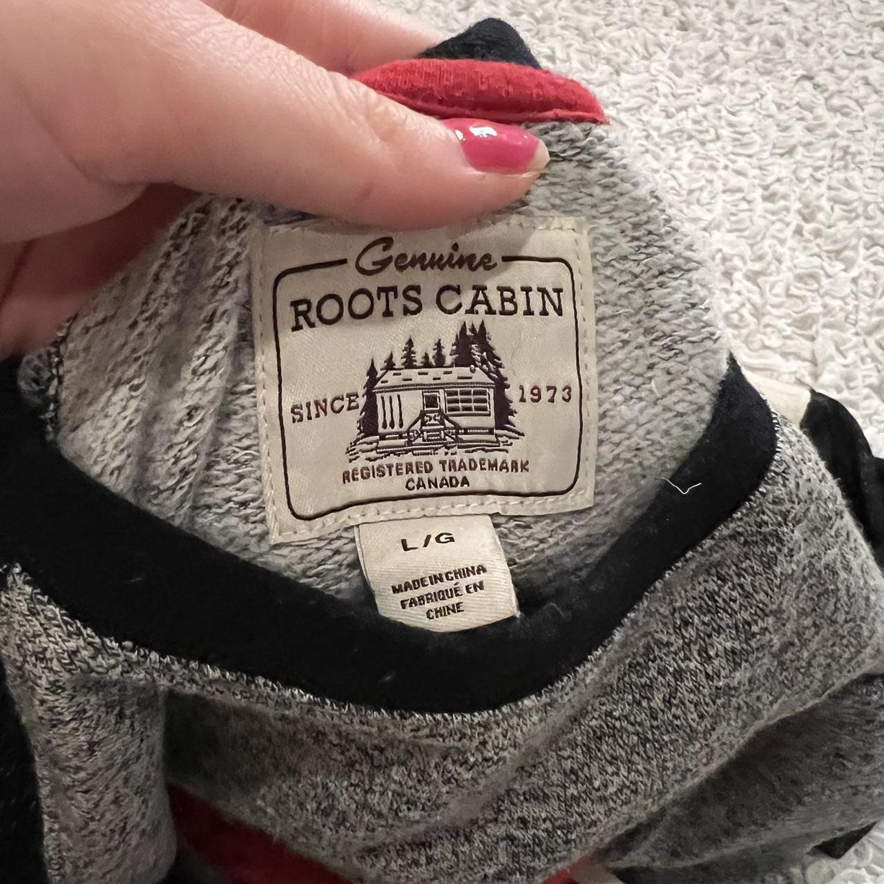 Roots Women's Grey and Black Sweatshirt | Depop