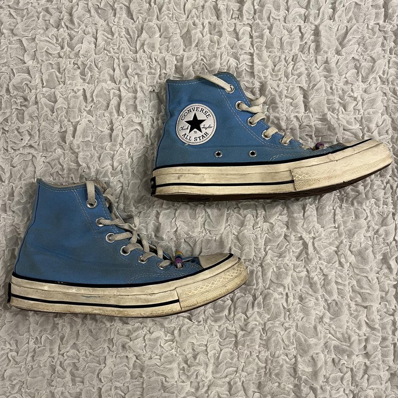 💙💙LIGHT BLUE HIGHTOP CONVERSE SNEAKERS 💙💙 Size 7... - Depop