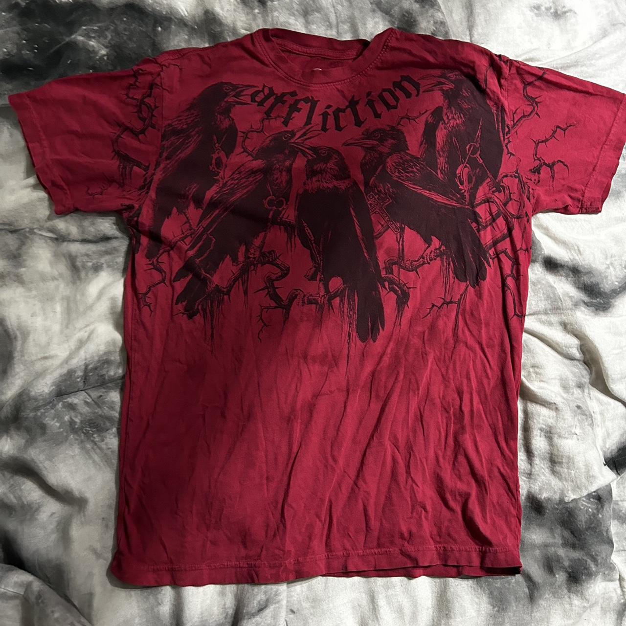 men’s crow affliction shirt #affliction #grunge... - Depop