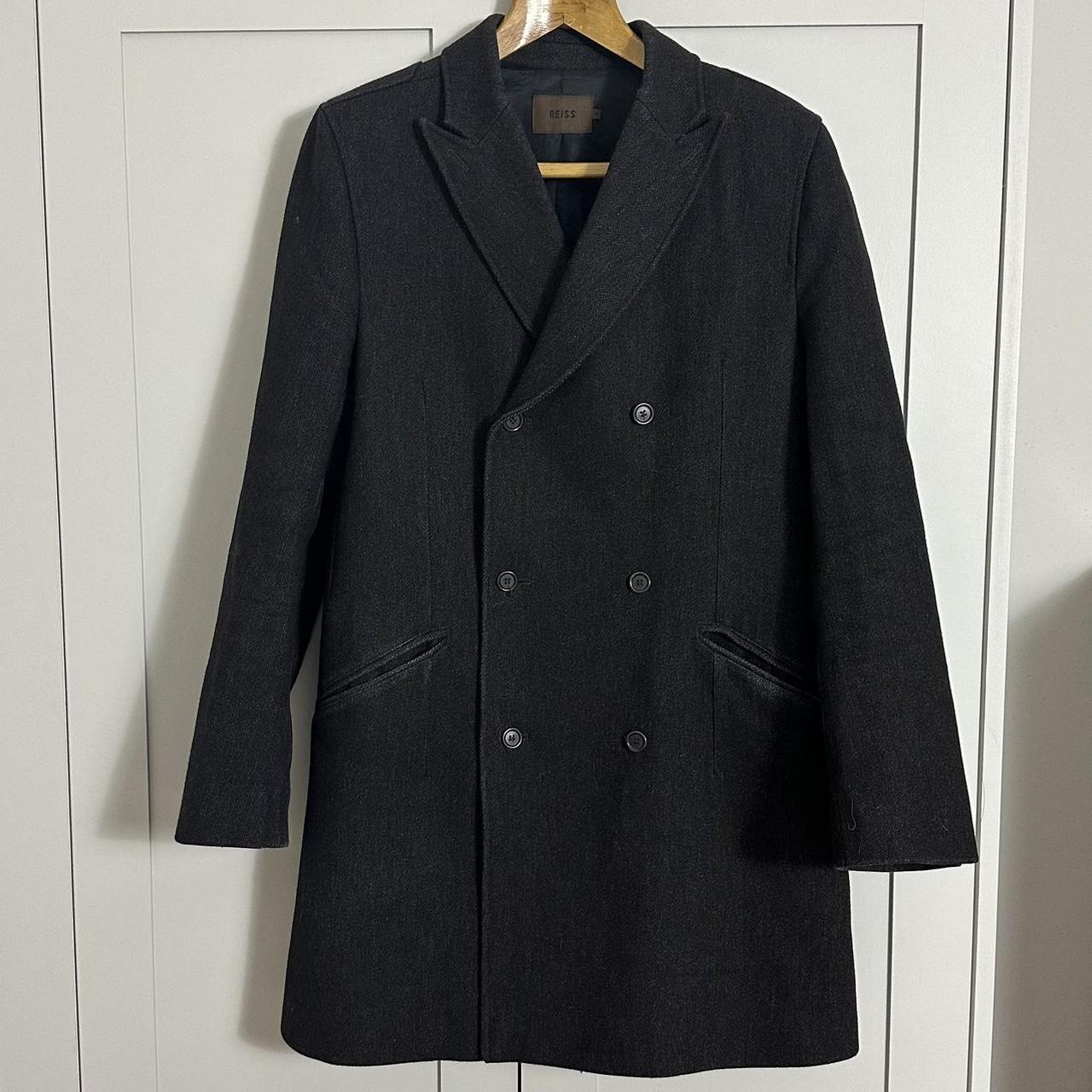 Reiss long coat in brown wool. - Depop