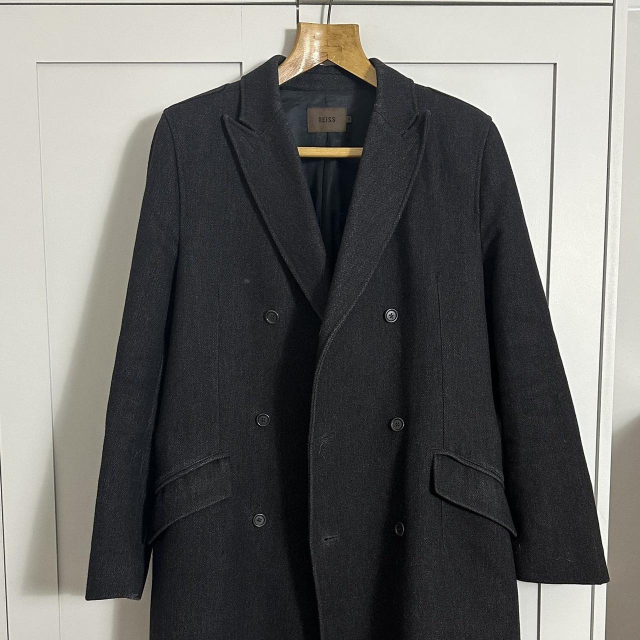 Reiss long coat in brown wool. - Depop