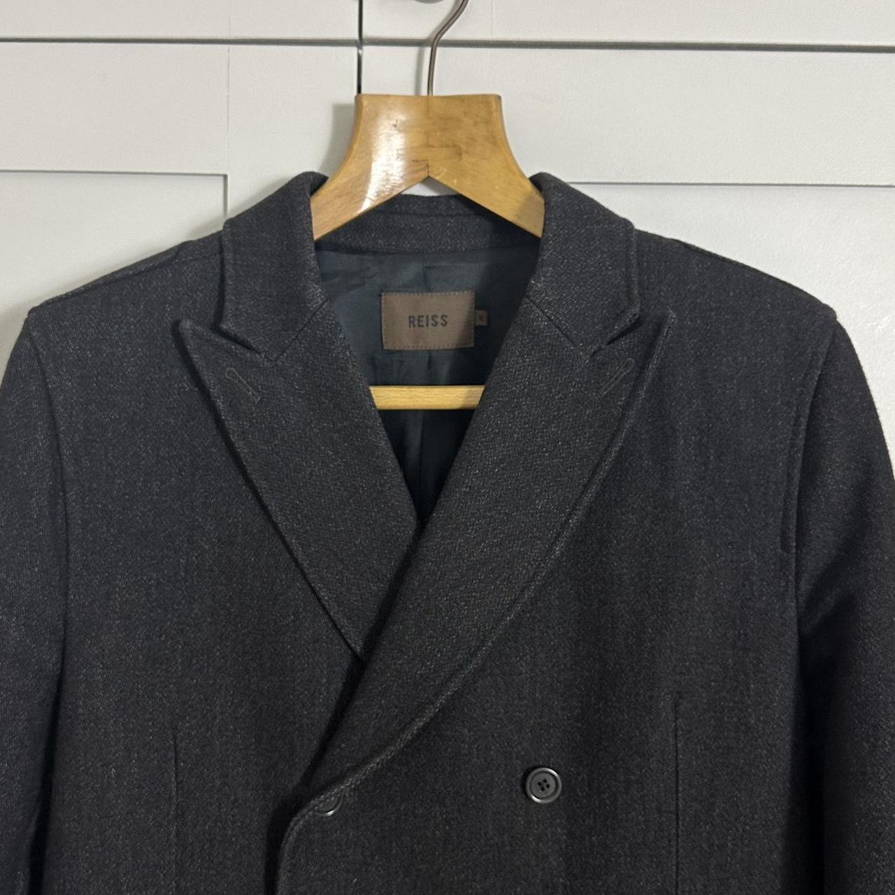 Reiss long coat in brown wool. - Depop