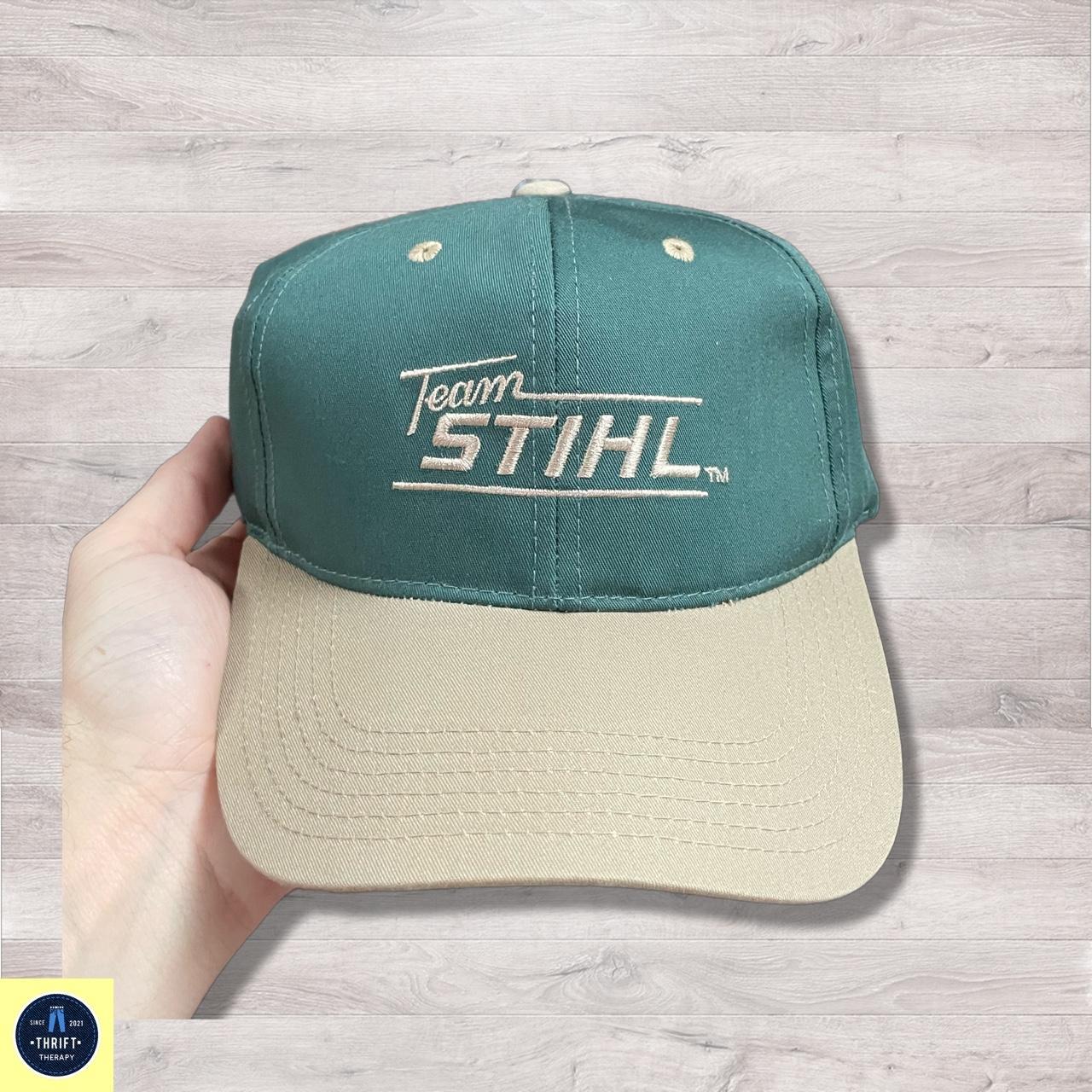 New Olive and tan Team Stihl tools racing snapback... - Depop