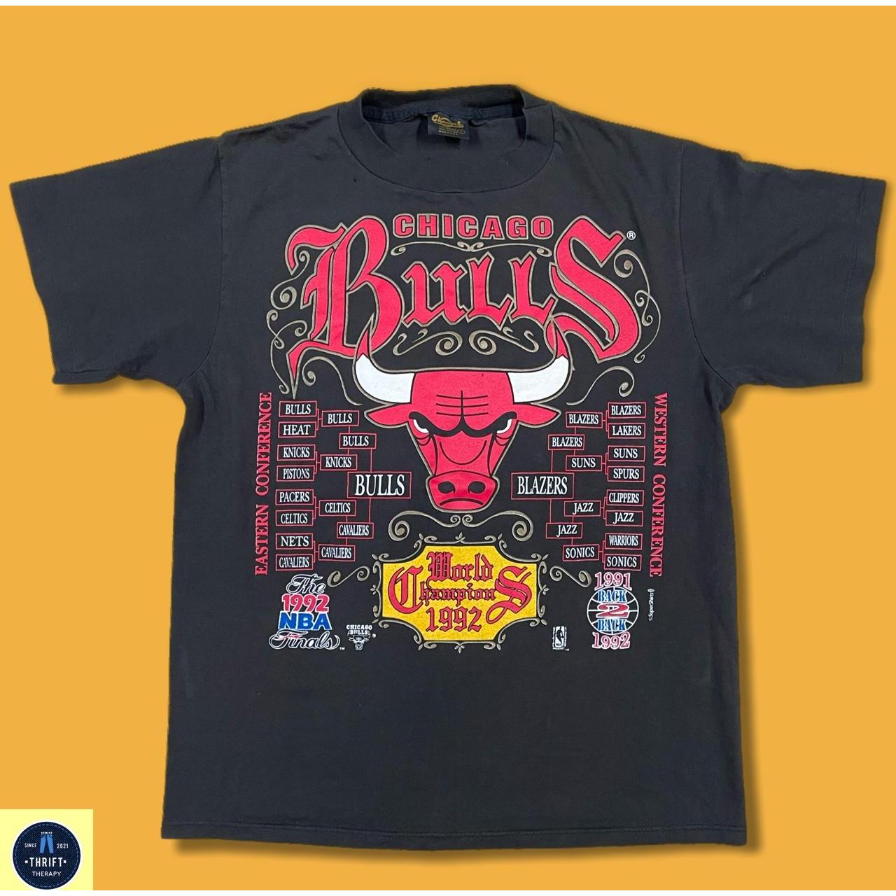 Rare vintage 1992 Chicago Bulls NBA finals back to... - Depop