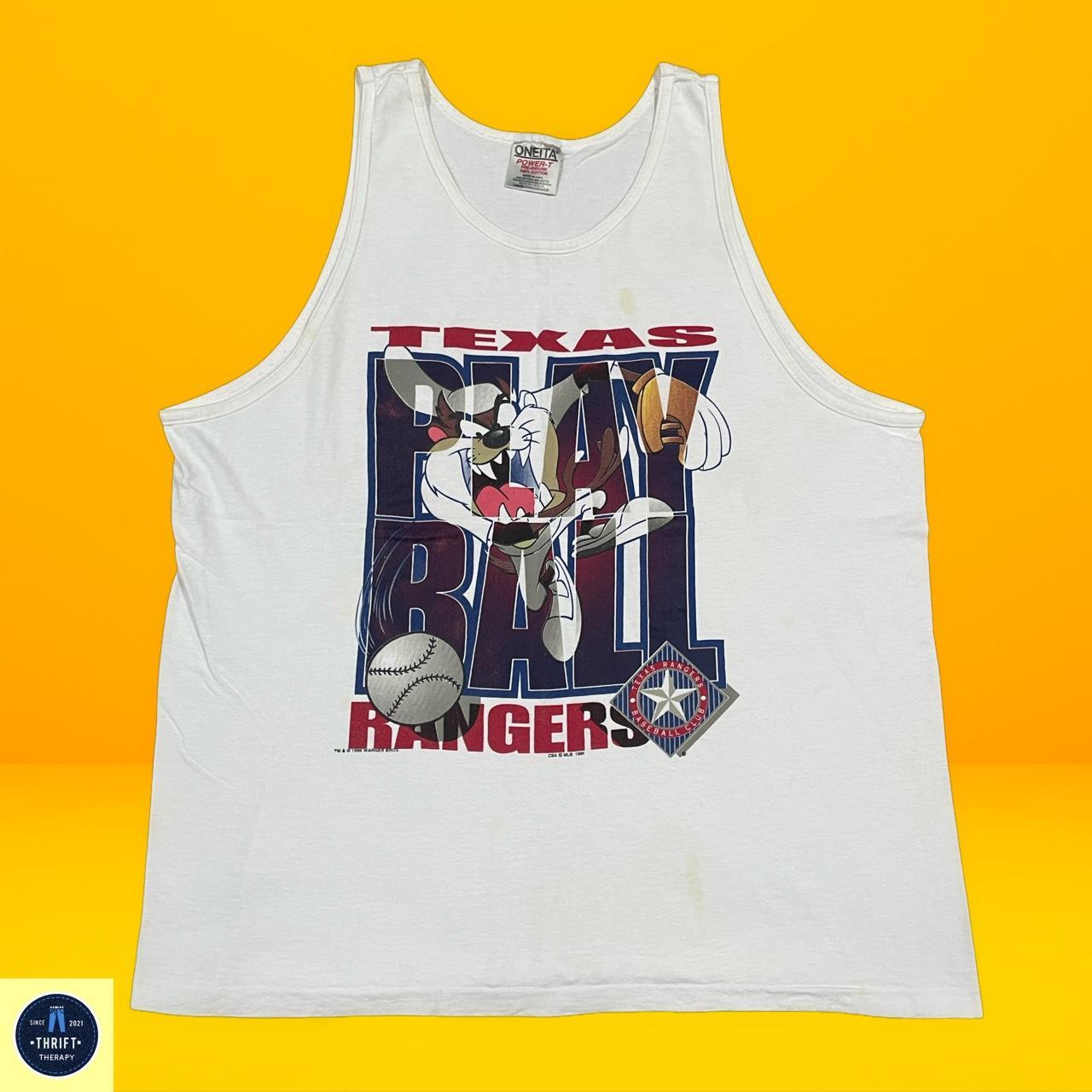 Vintage Looney Tunes Texas Rangers tank... - Depop