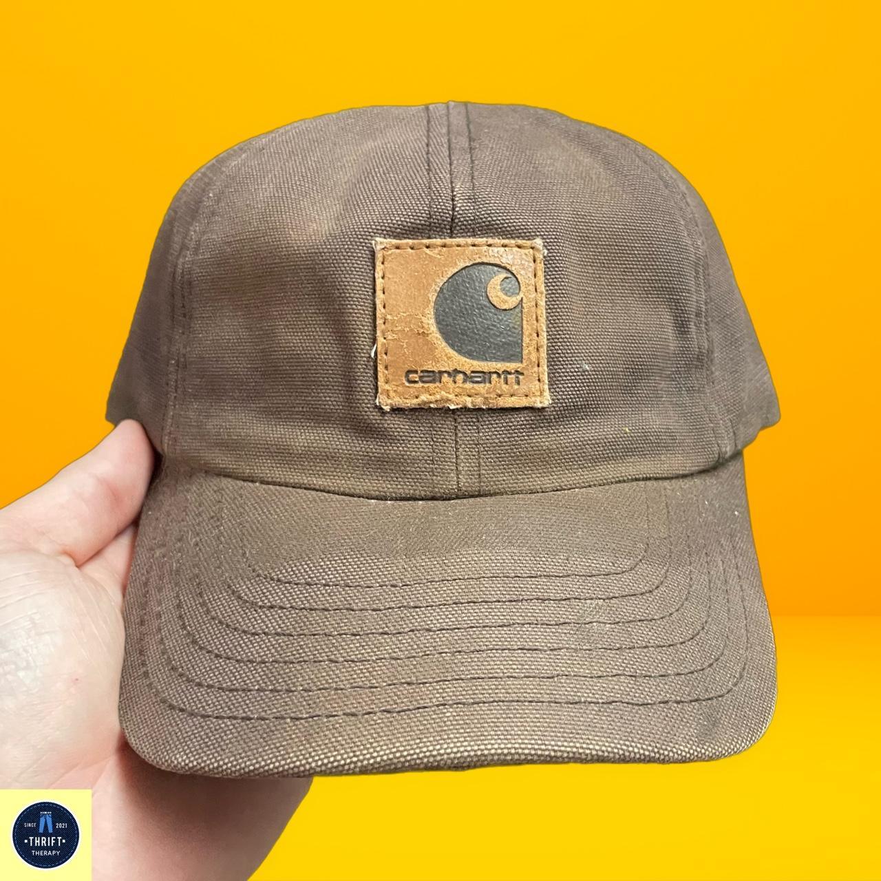 Vintage Carhartt canvas hat Vintage 90s brown... - Depop