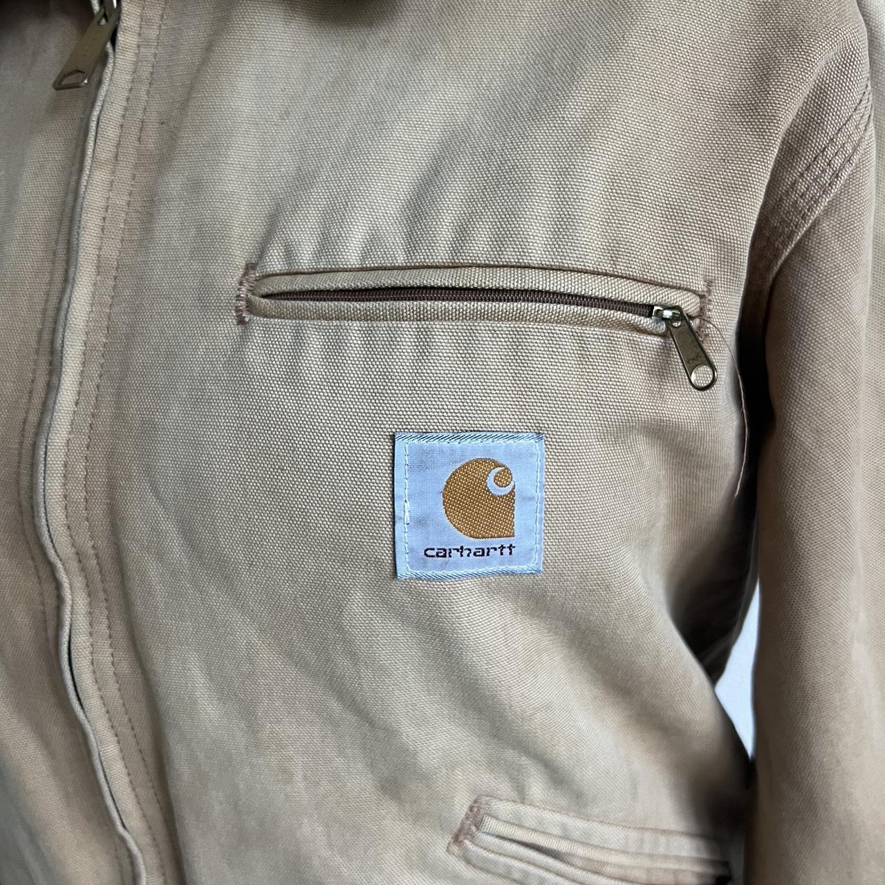 Carhartt Beige Sun-faded Detroit Jacket Large Size... - Depop