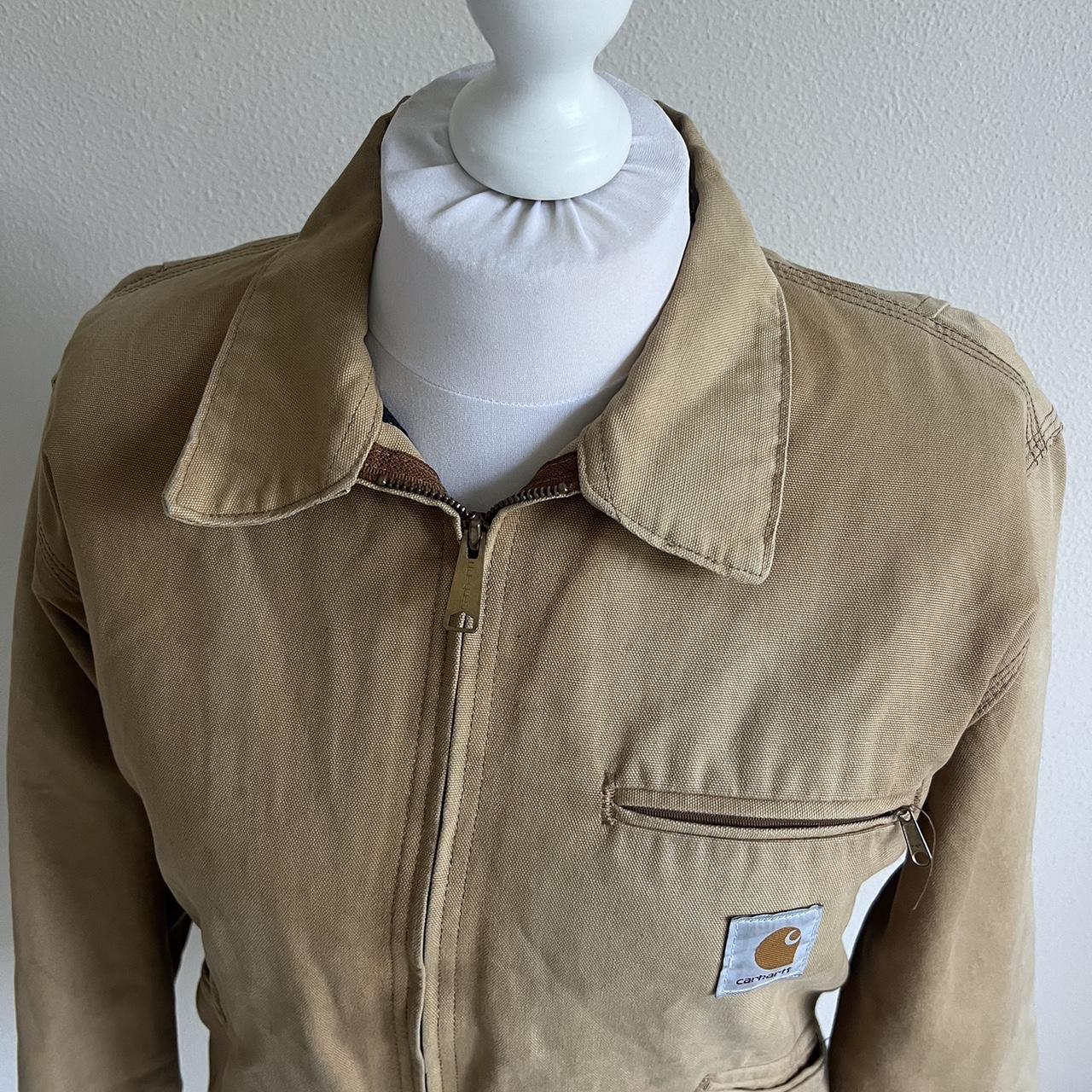 Carhartt Beige Sun-faded Detroit Jacket Large Size... - Depop
