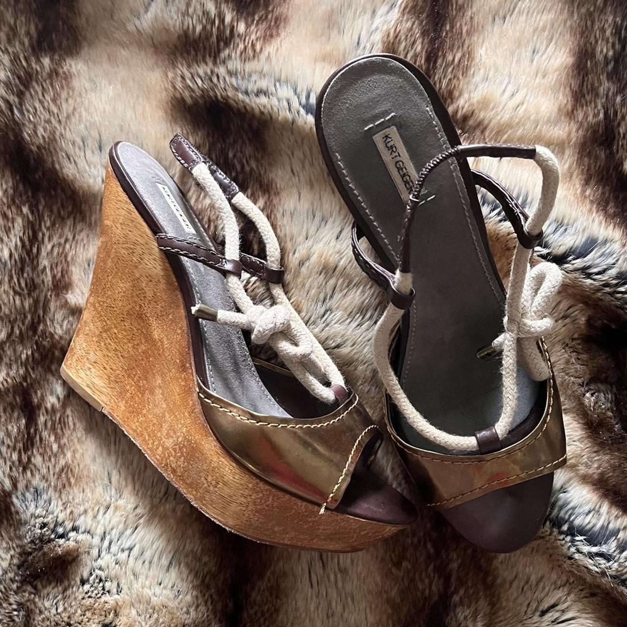 Kurt Geiger wooden mules/clogs •y2k 2000s kurt... - Depop