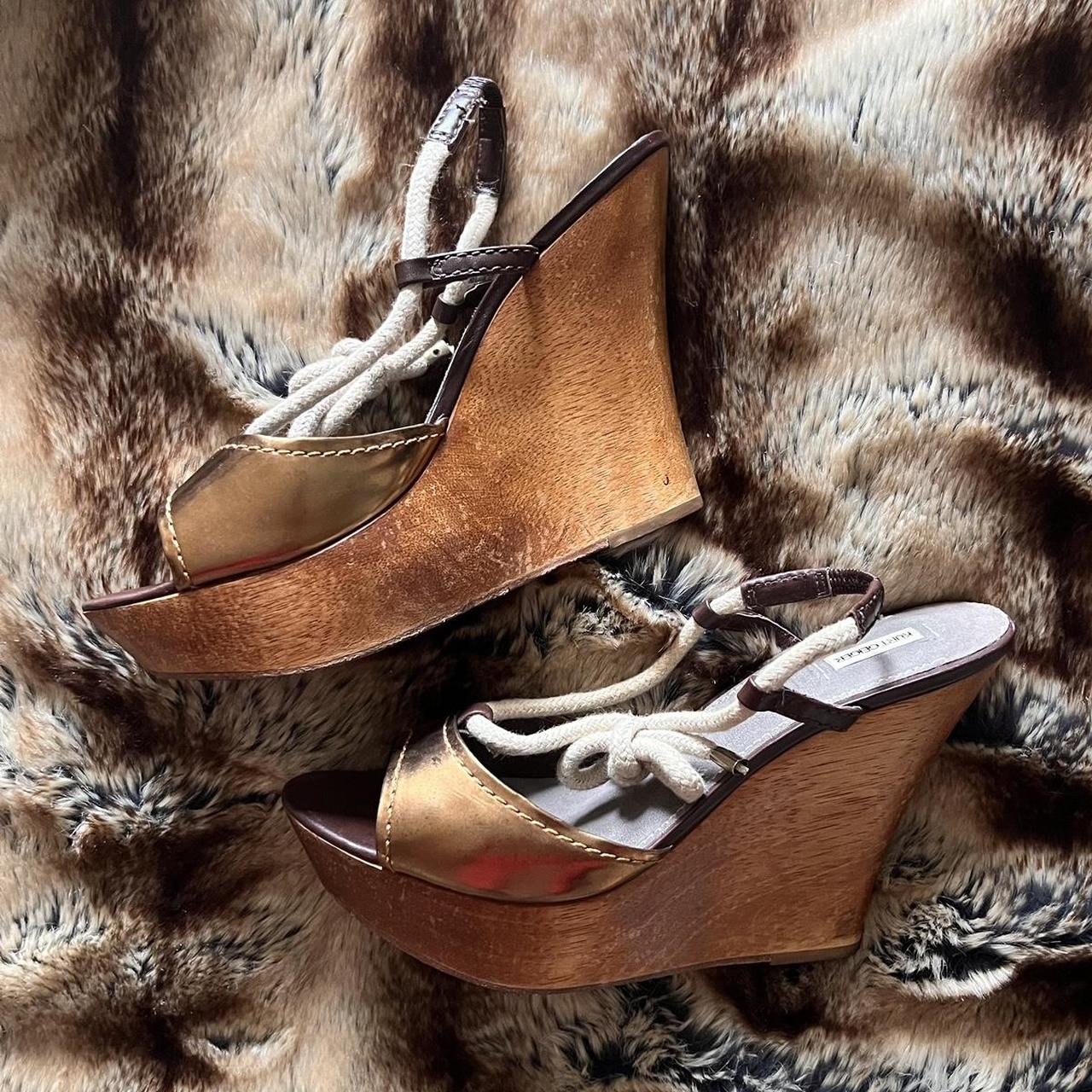 Kurt Geiger wooden mules/clogs •y2k 2000s kurt... - Depop