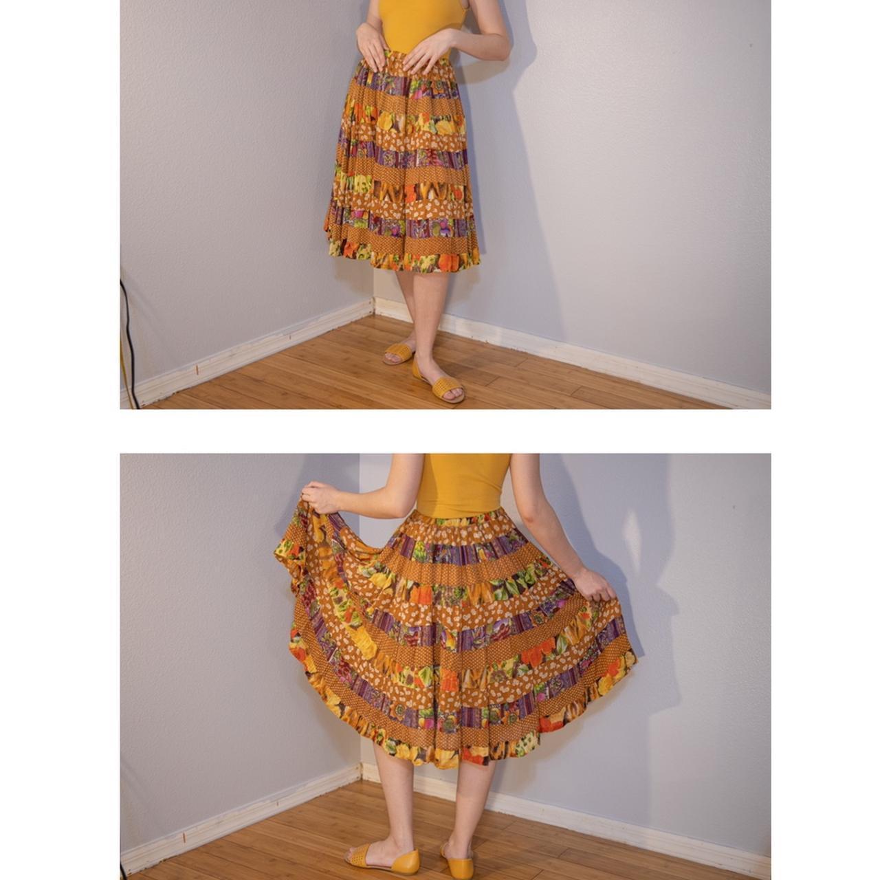 Homemade Patchwork Cottage-Core Midi Skirt 🍂 This... - Depop