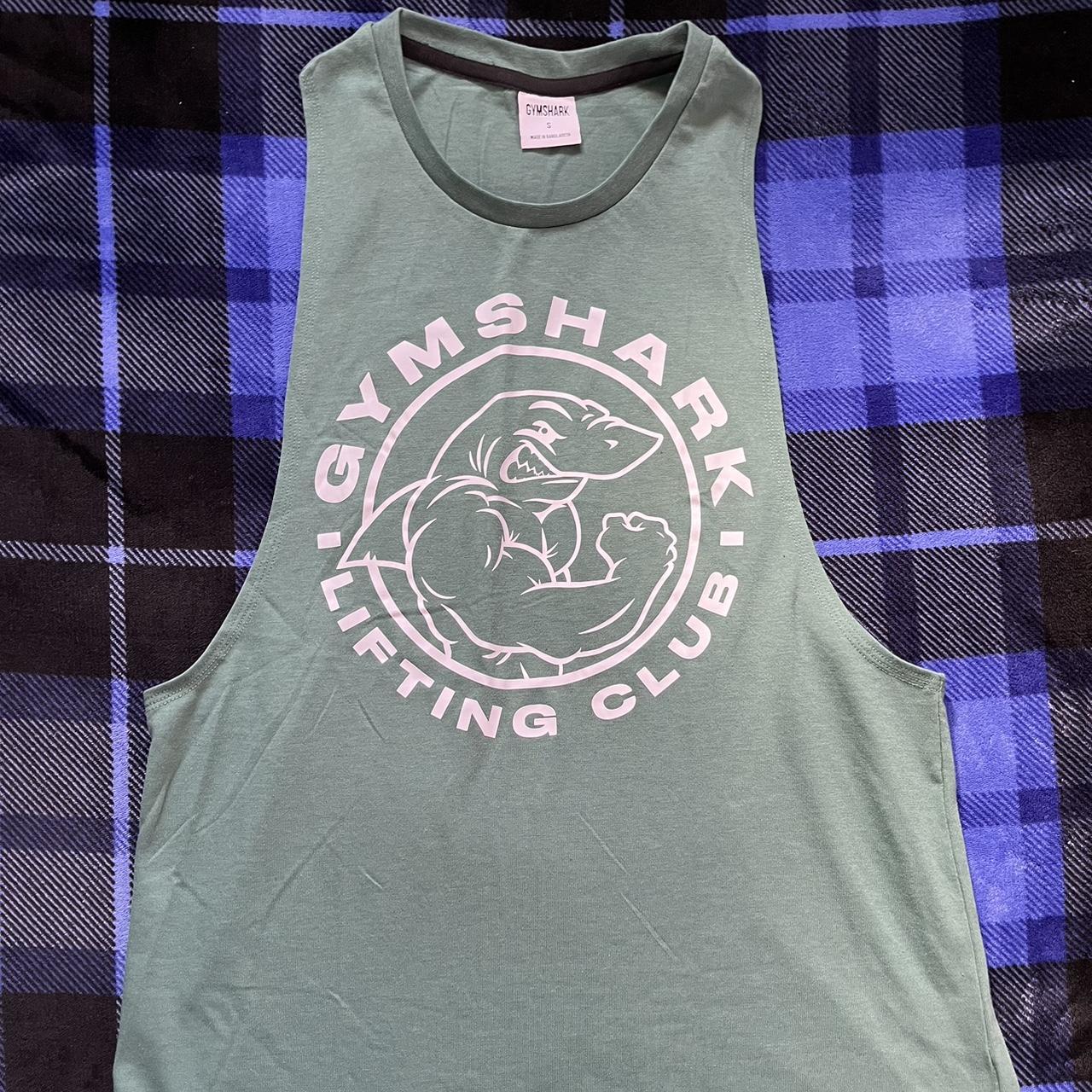 Gymshark Men's Green and White Vest | Depop