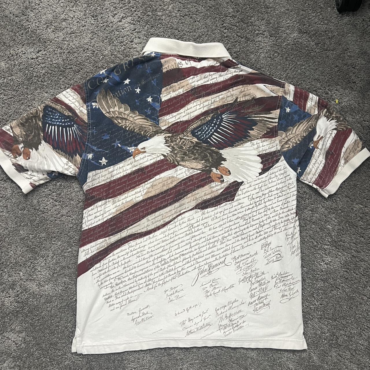 Vintage American Flag Polo - Depop