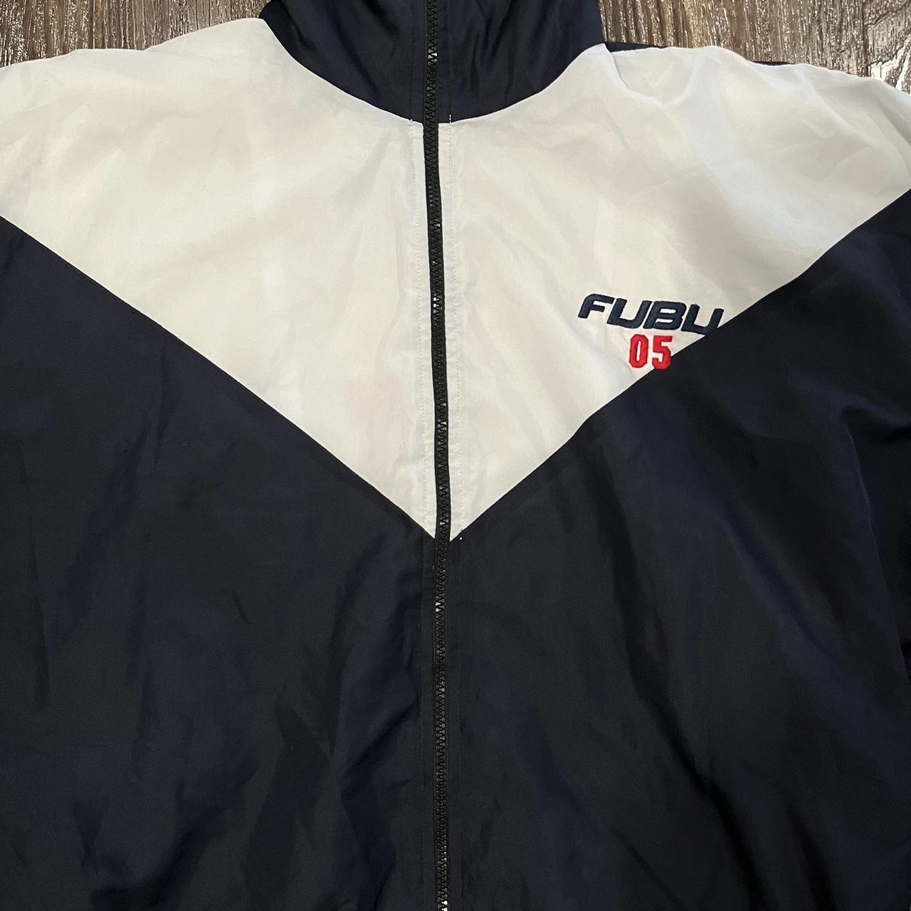 FUBU Men's Red and Navy Jacket | Depop