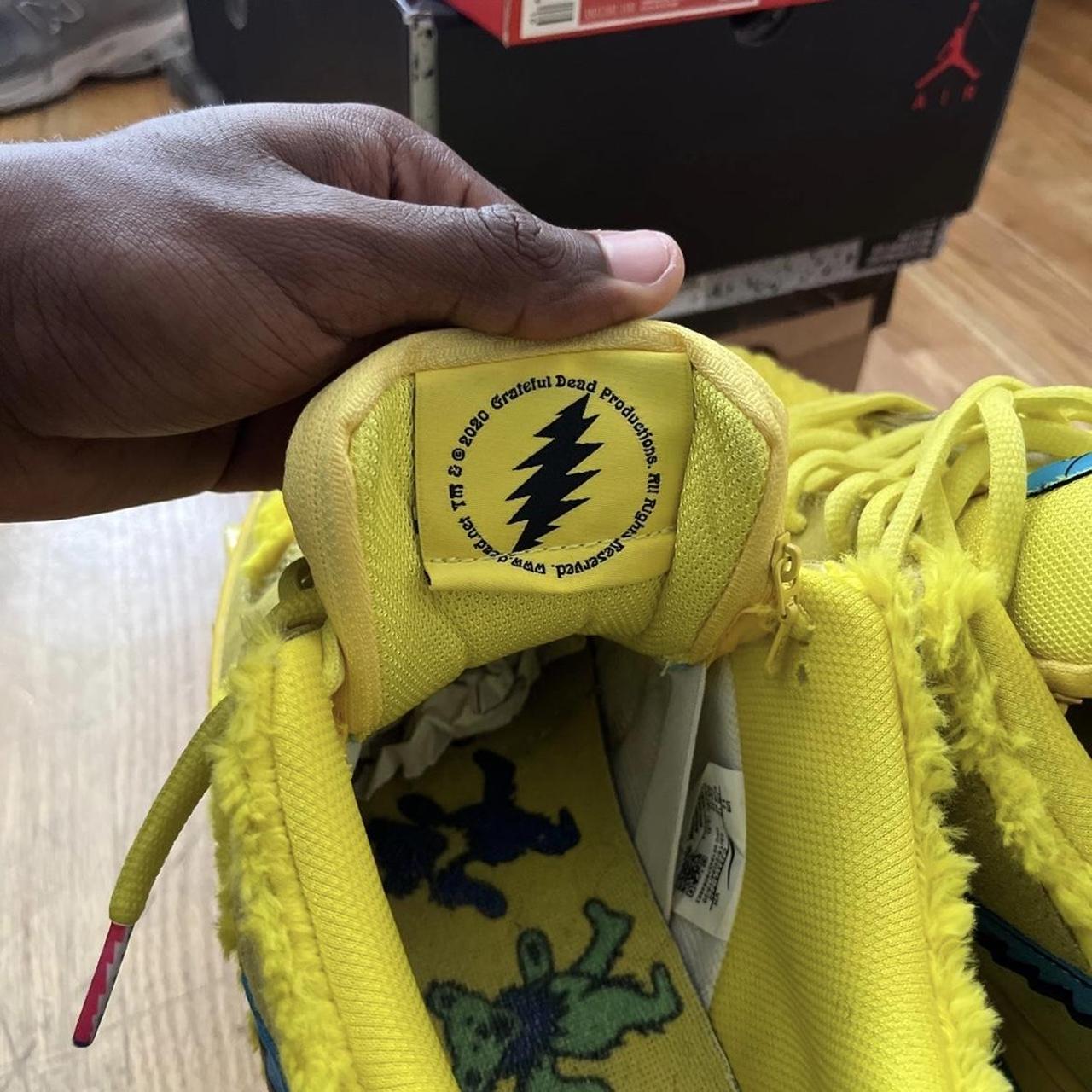 Yellow Grateful Dead dunks size 11 - Depop
