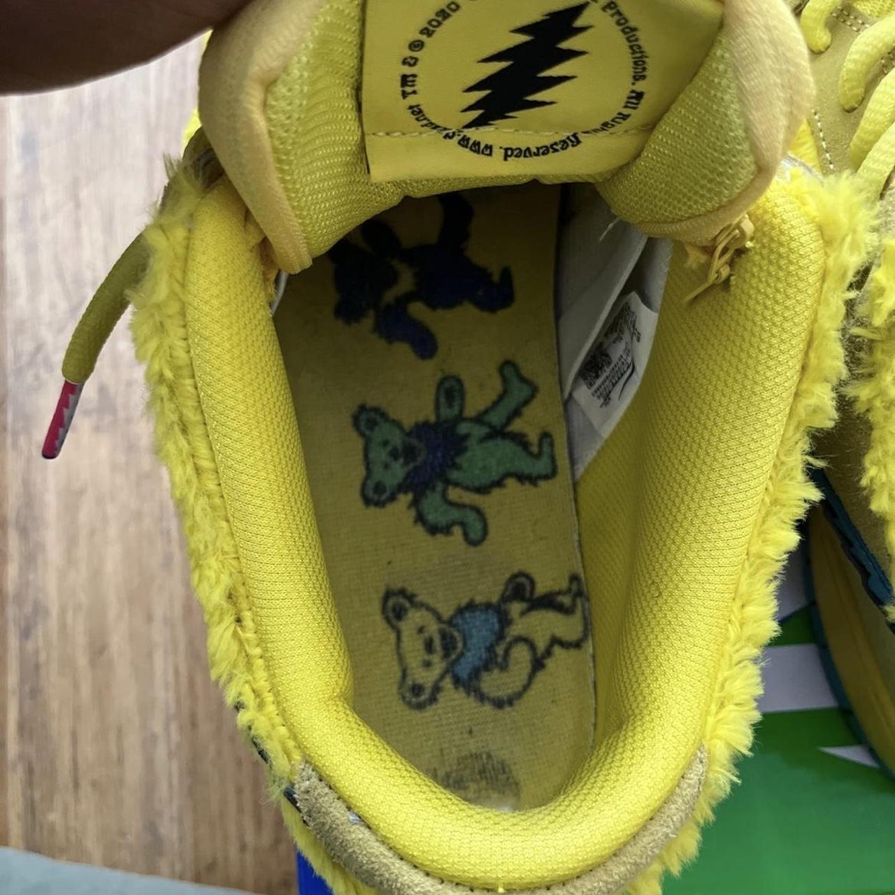 Yellow Grateful Dead dunks size 11 - Depop