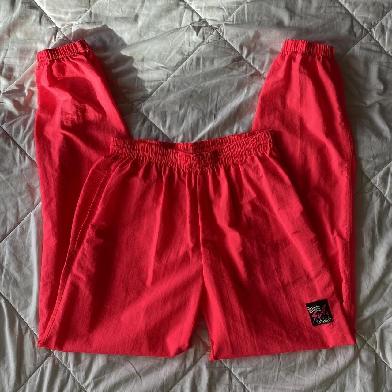 deadstock vintage y2k 90s neon pink surf style nylon... | Depop