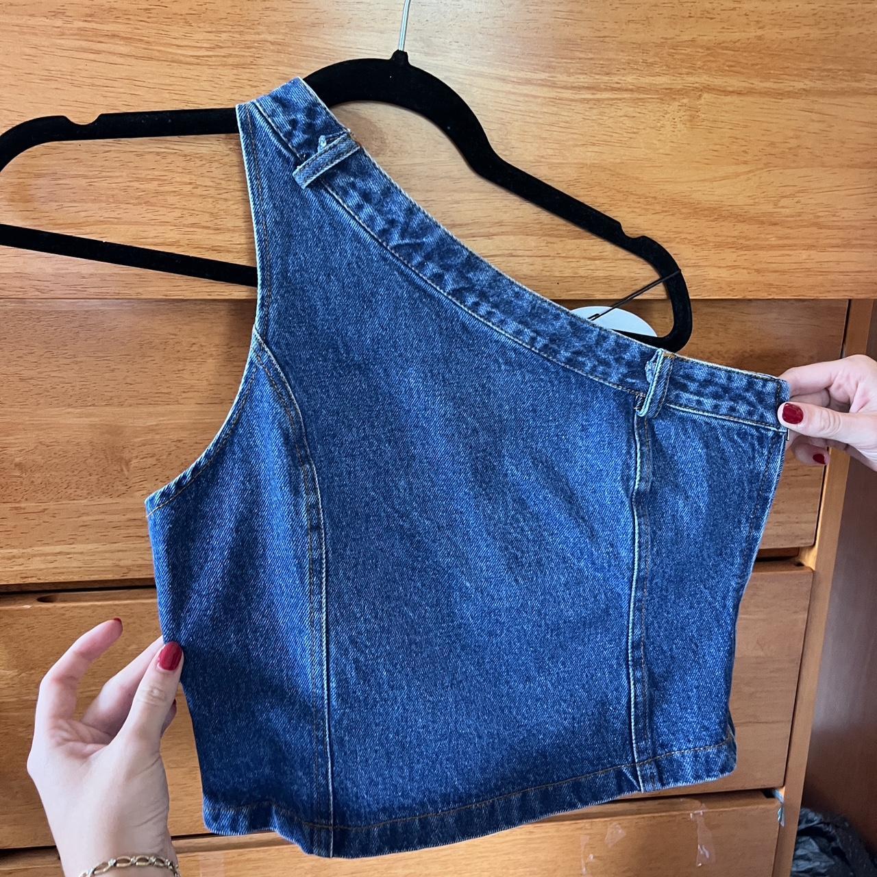 Princess Polly denim one shoulder... | Depop