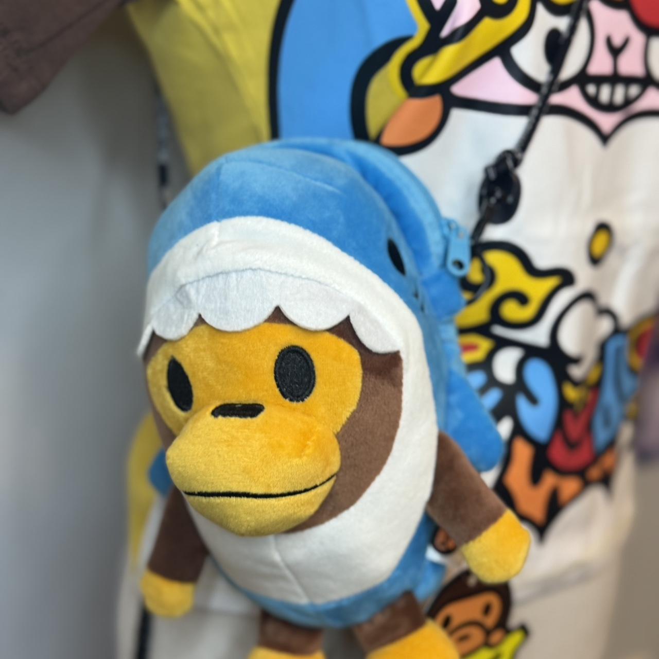 Brown and blue BAPE monkey shark bag #BAPE... | Depop