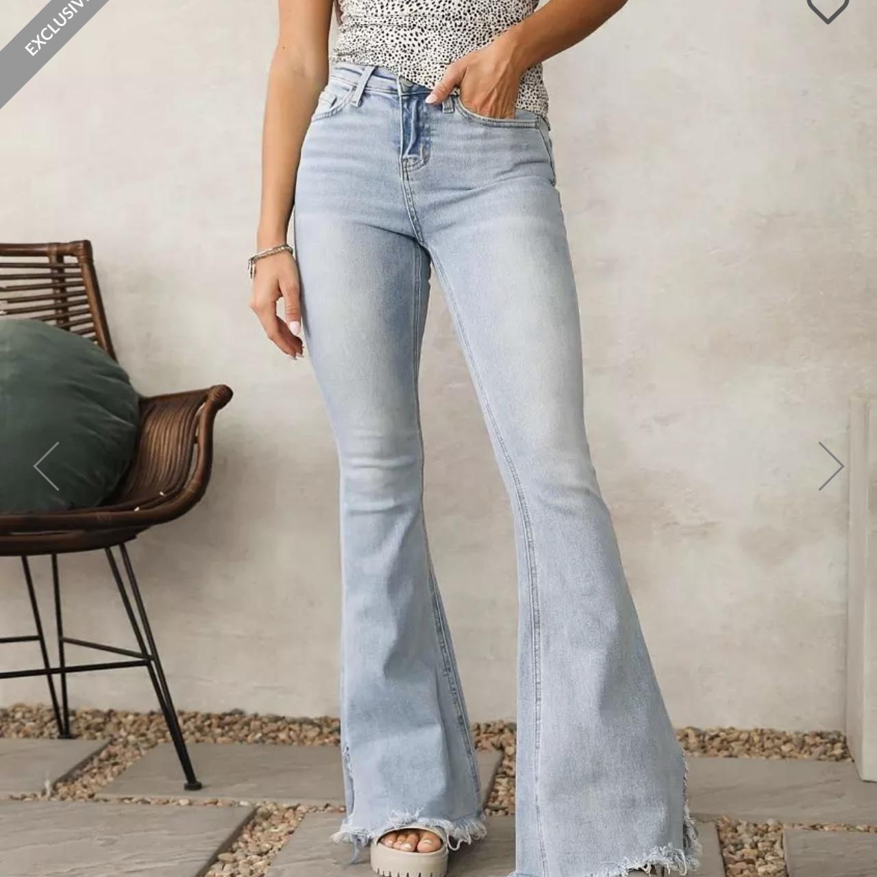 Elliott High Rise Split Flare Jean BRIDGE BY... - Depop