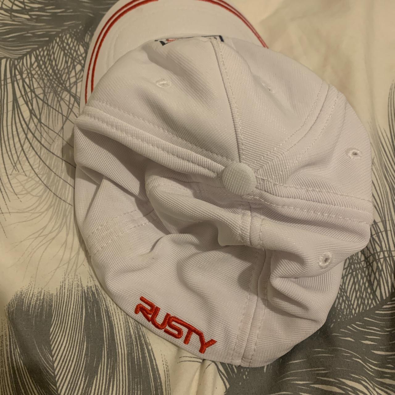 Vintage Retro y2k Rusty Cap Hat White OS fits... - Depop