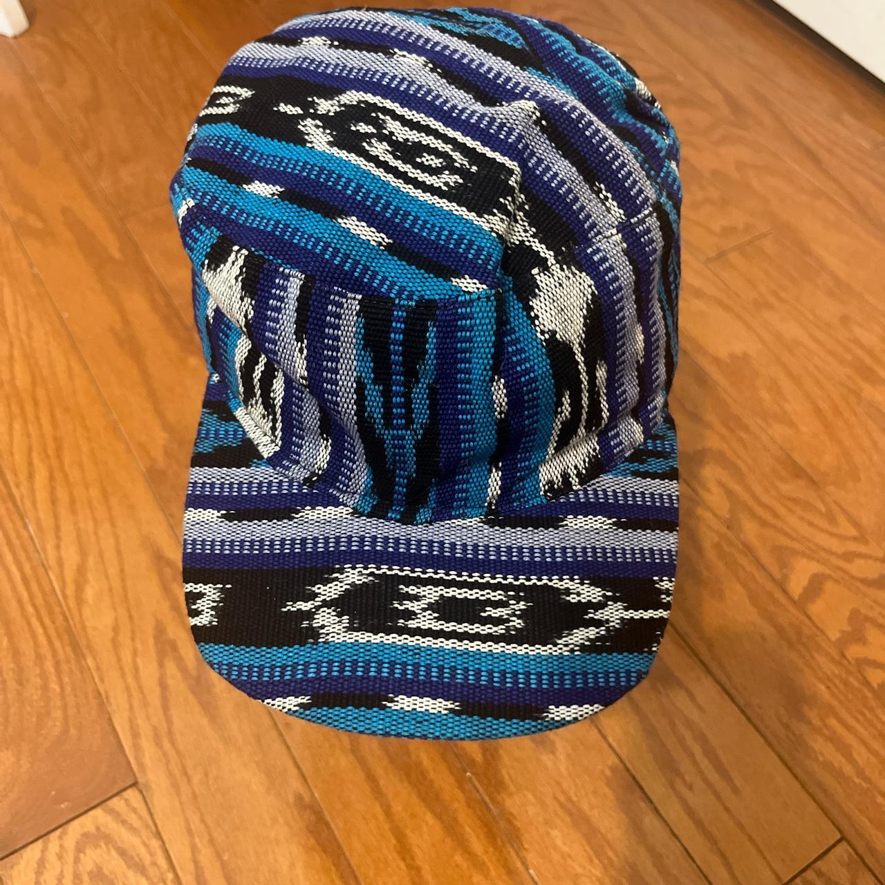 New Aztec Hat/ Blue Purple Black & White / One Size... - Depop