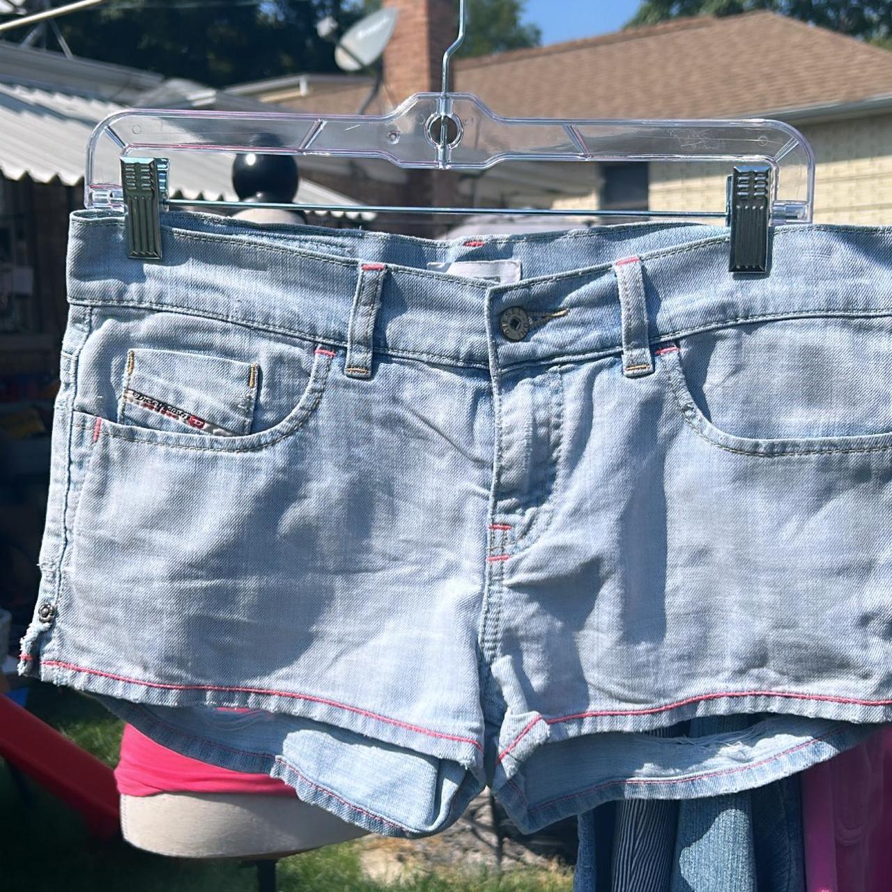Vtg Diesel shorts Pink stitching Intentional ass slits - Depop