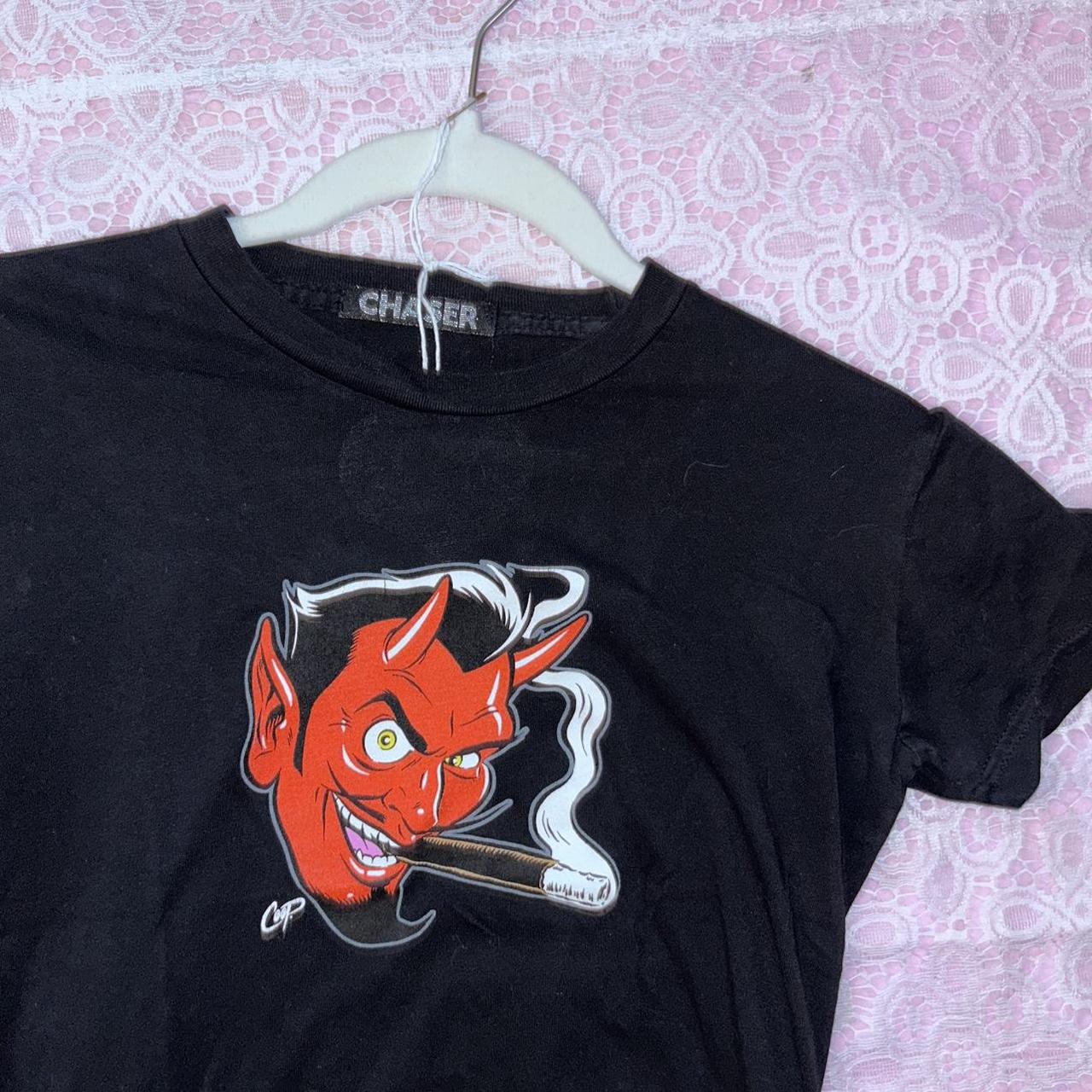 2000s - 90s Chaser Devil Baby Tee sells online for... | Depop