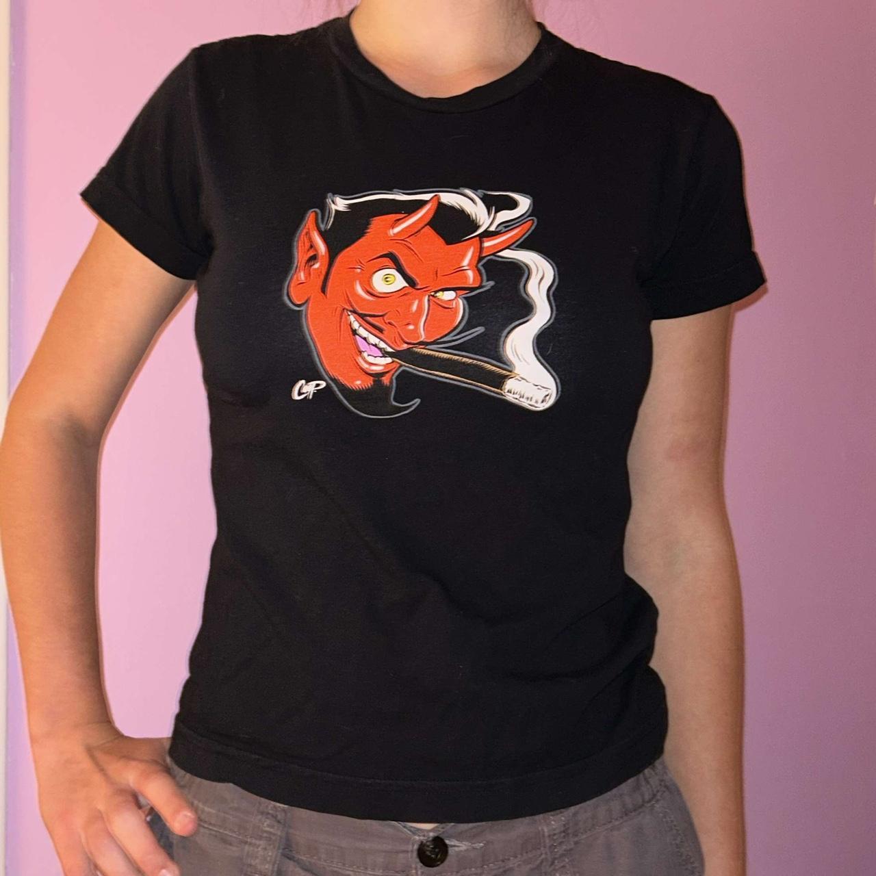 2000s - 90s Chaser Devil Baby Tee sells online for... | Depop