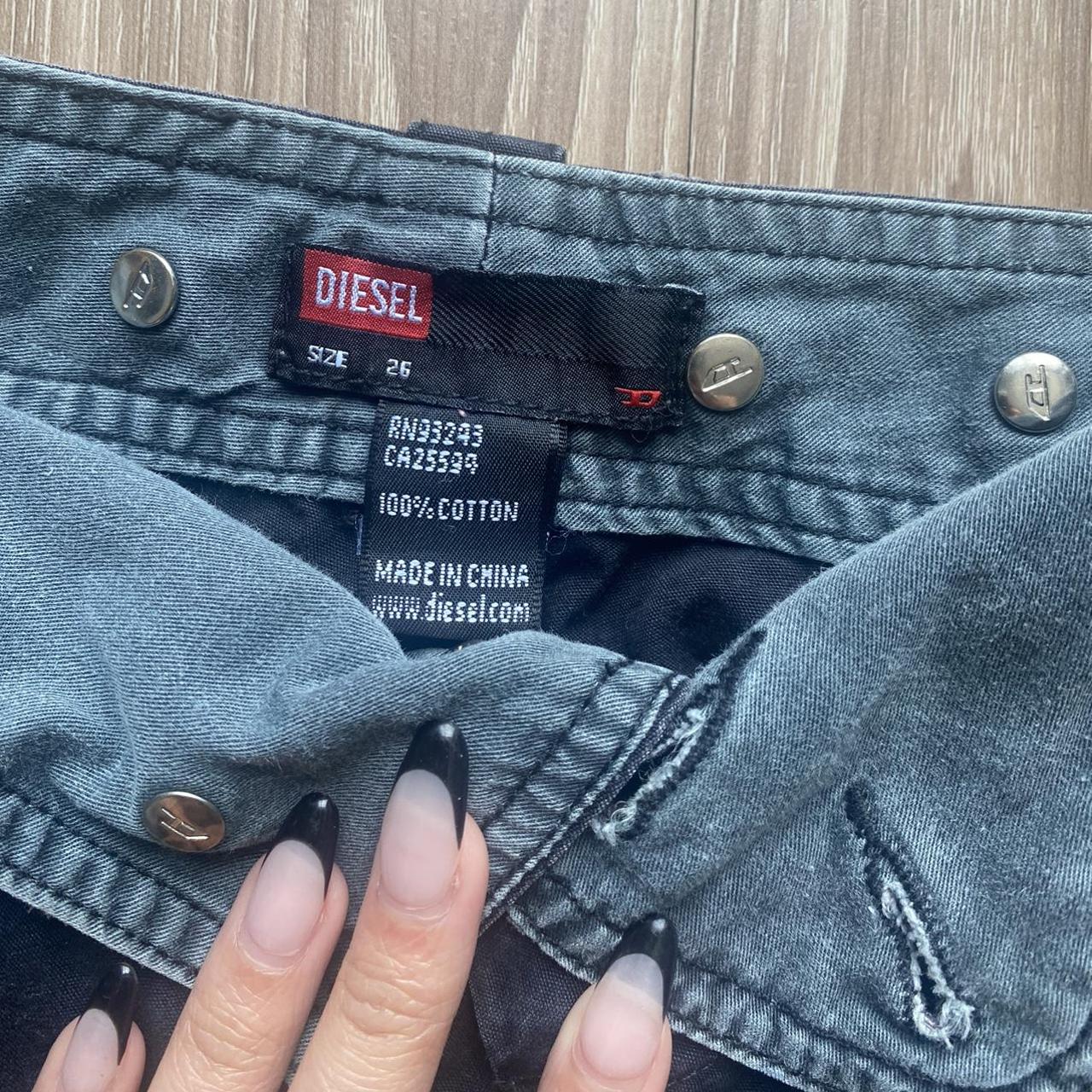 sick vintage faded black diesel mini skirt w cool... - Depop