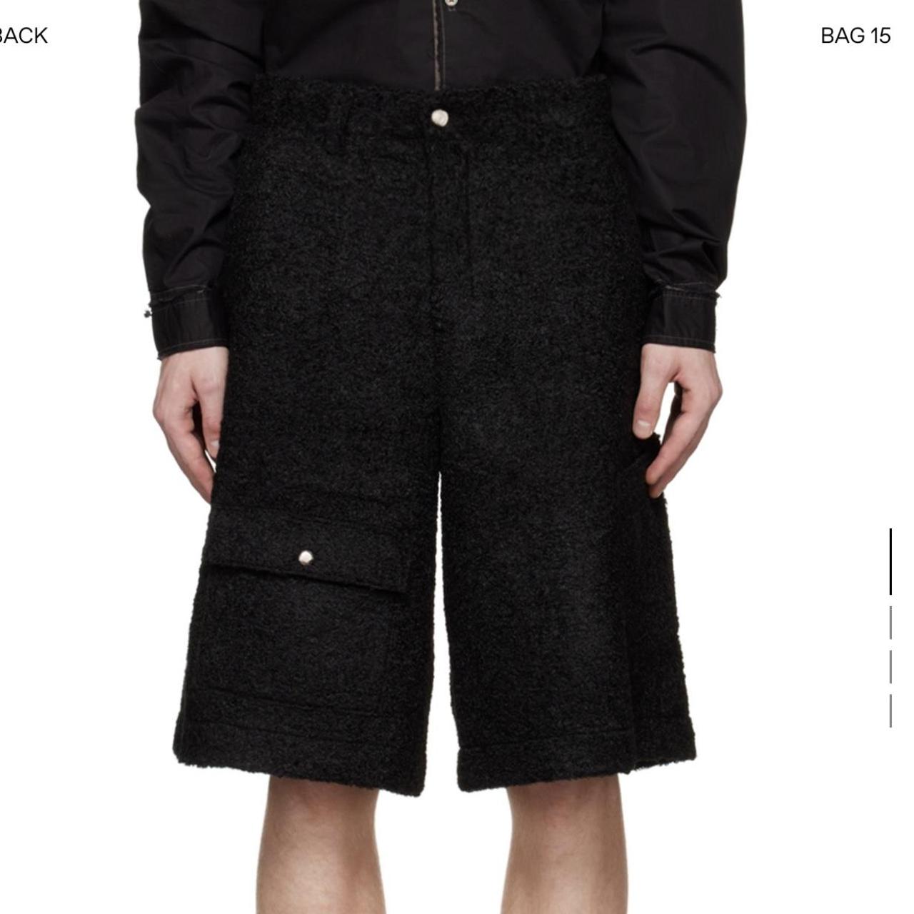 Andersson bell cargo shorts in black wool. Worn ONCE... - Depop