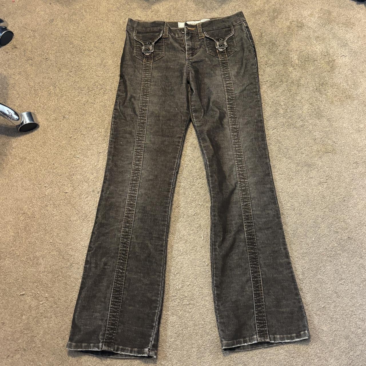 Bongo brown corduroys with buckle design on all... - Depop