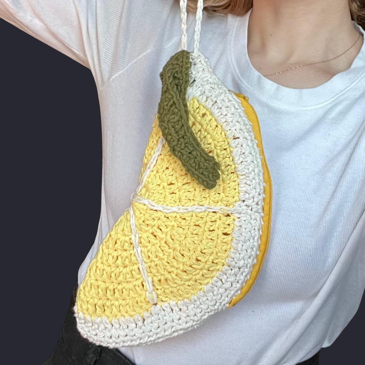 Crochet handmade lemon purse🍋 #fruitbag #camp... | Depop