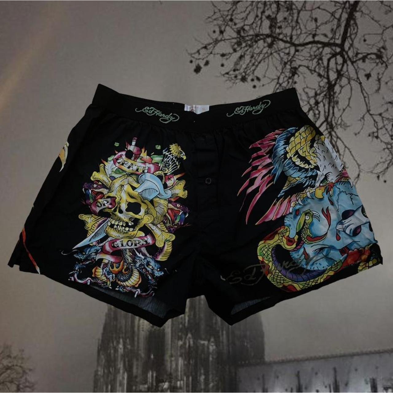 edhardy underwear BOXERS size 40/42 (BUY A BUNDLE... - Depop