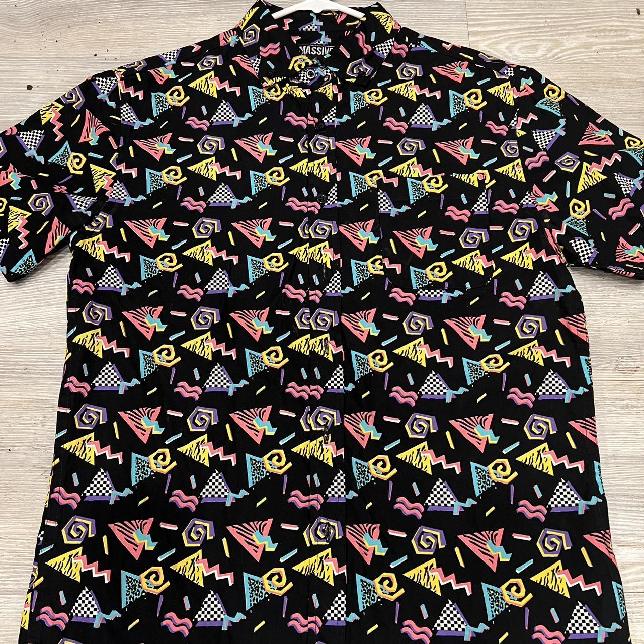 Massive Retro 90’s Button Down Shirt & Shorts... - Depop