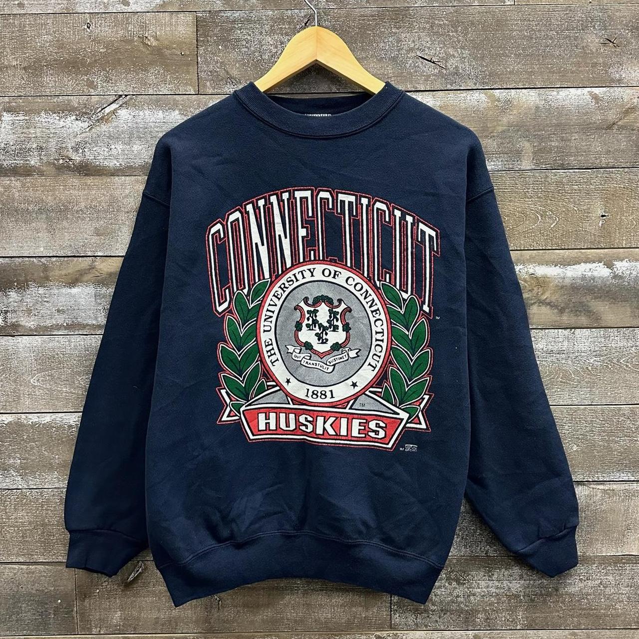 Vintage 1990s university of Connecticut crewneck... - Depop
