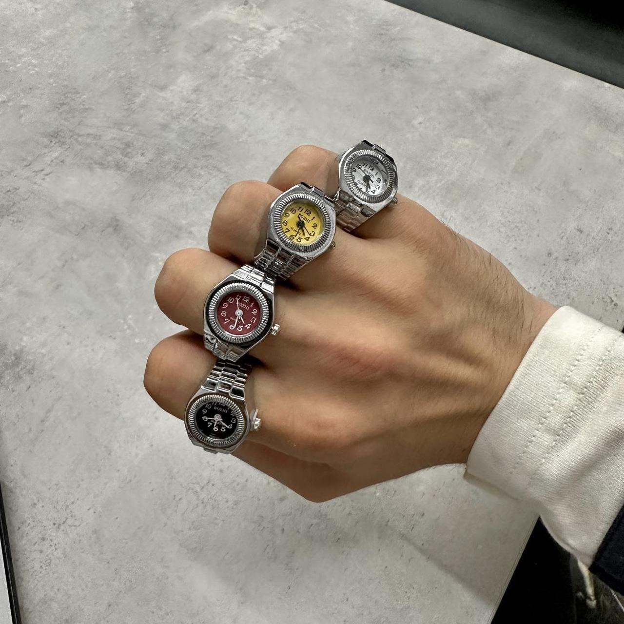 unique vintage style silver ring watch with working... - Depop