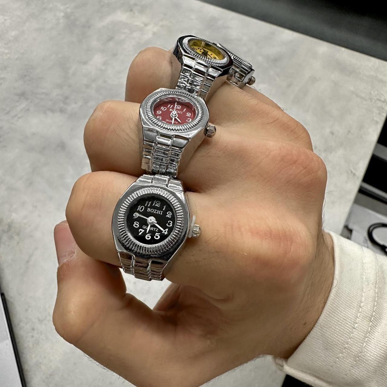 unique vintage style silver ring watch with working... - Depop