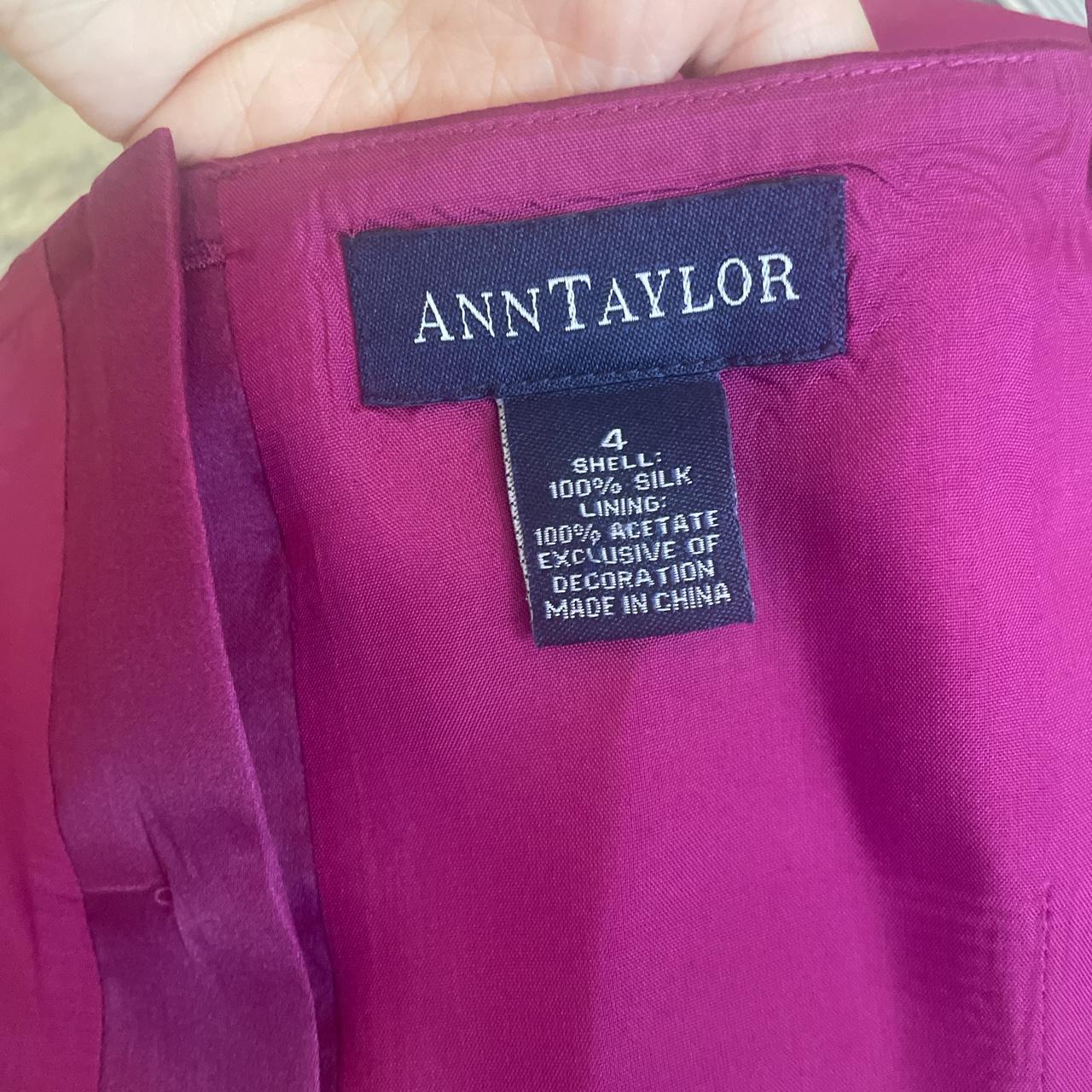 90s purple silk top with flower embroidery. Has... - Depop