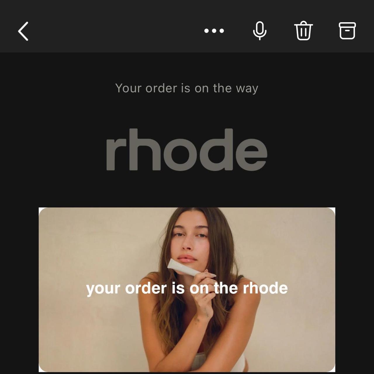 Proof of receipt from Rhode for buyer - Depop