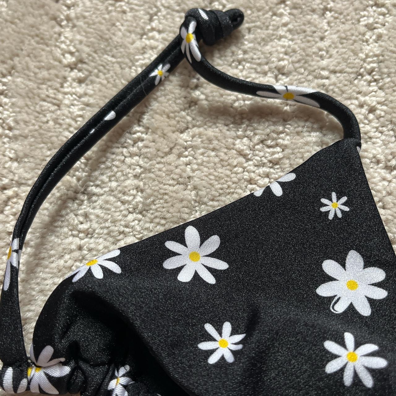 Daisy Print Black Bikini SAMPLE size XS Sample... - Depop