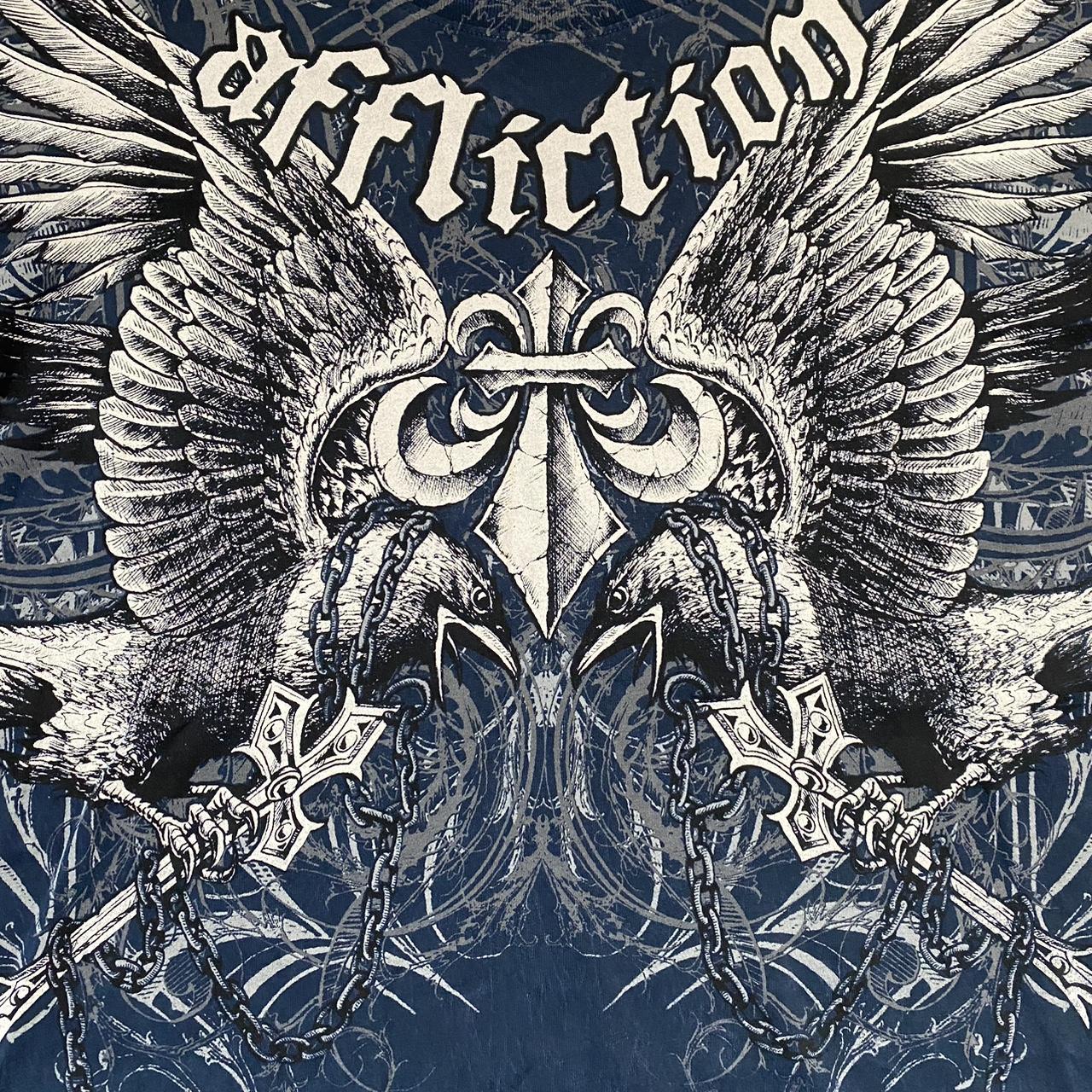 AFFLICTION TSHIRT WITH BIRDS AND CROSSES🦅🦅 ️ Super... - Depop