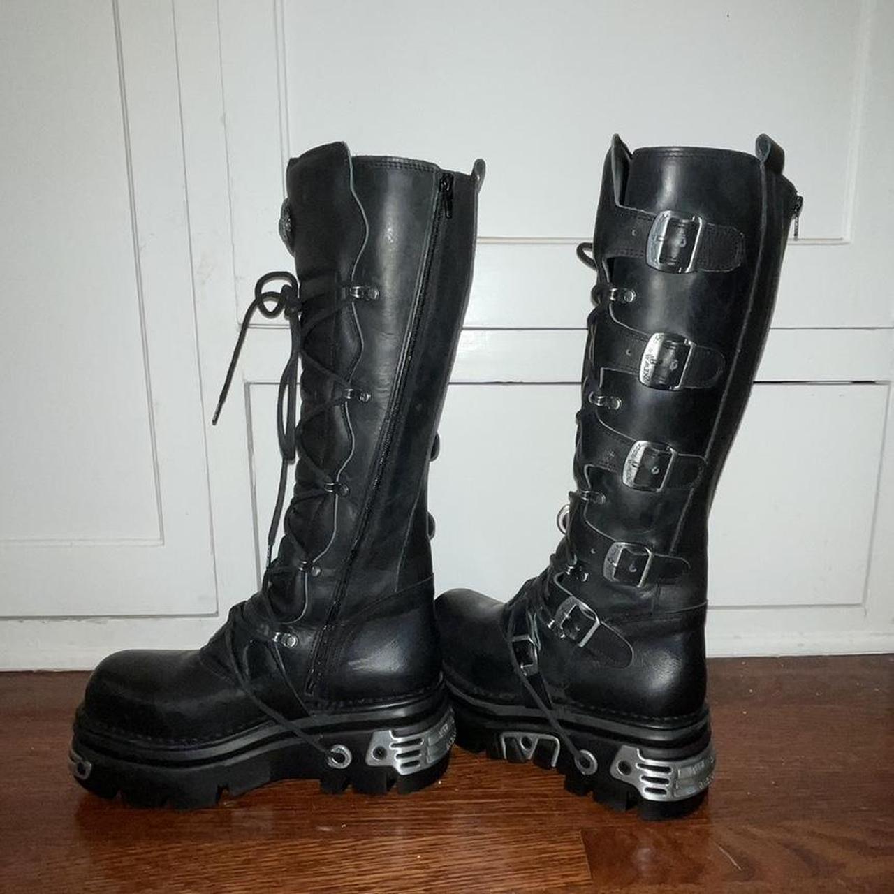 New Rock Men's Black Boots | Depop