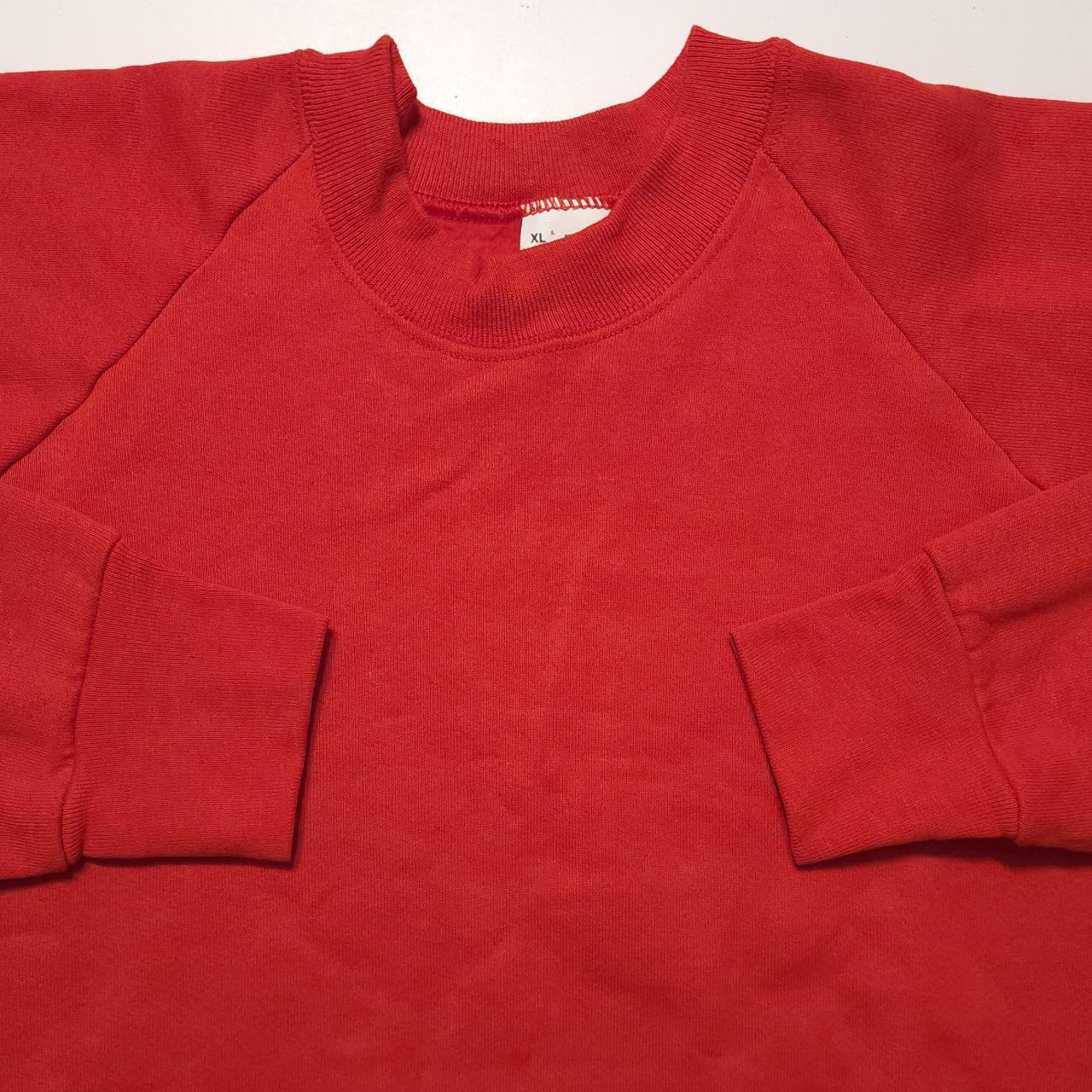 NOS Vintage 1980-90s Fruit of the Loom Red Raglan... - Depop