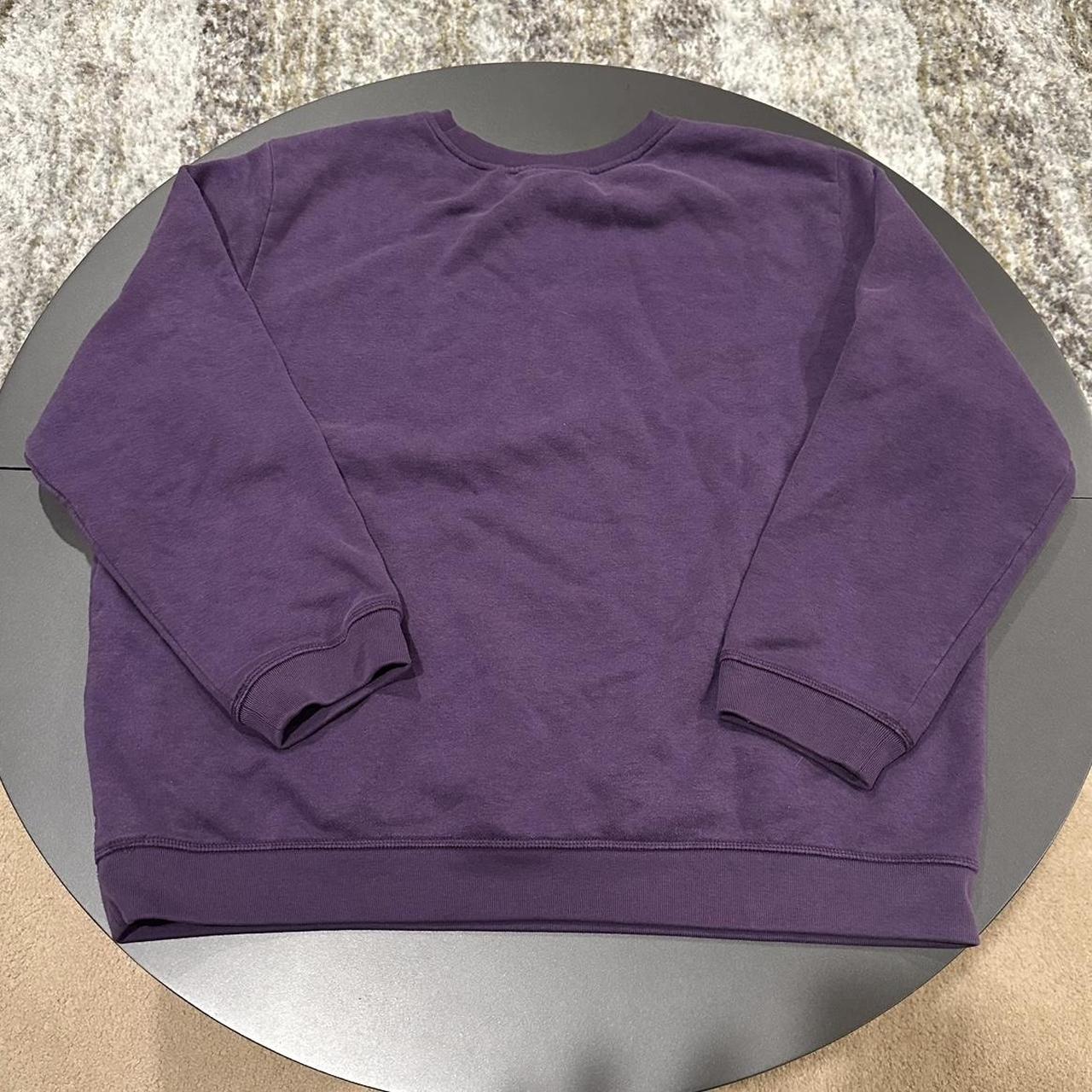 Purple crewneck sweatshirt with a relaxed fit... | Depop