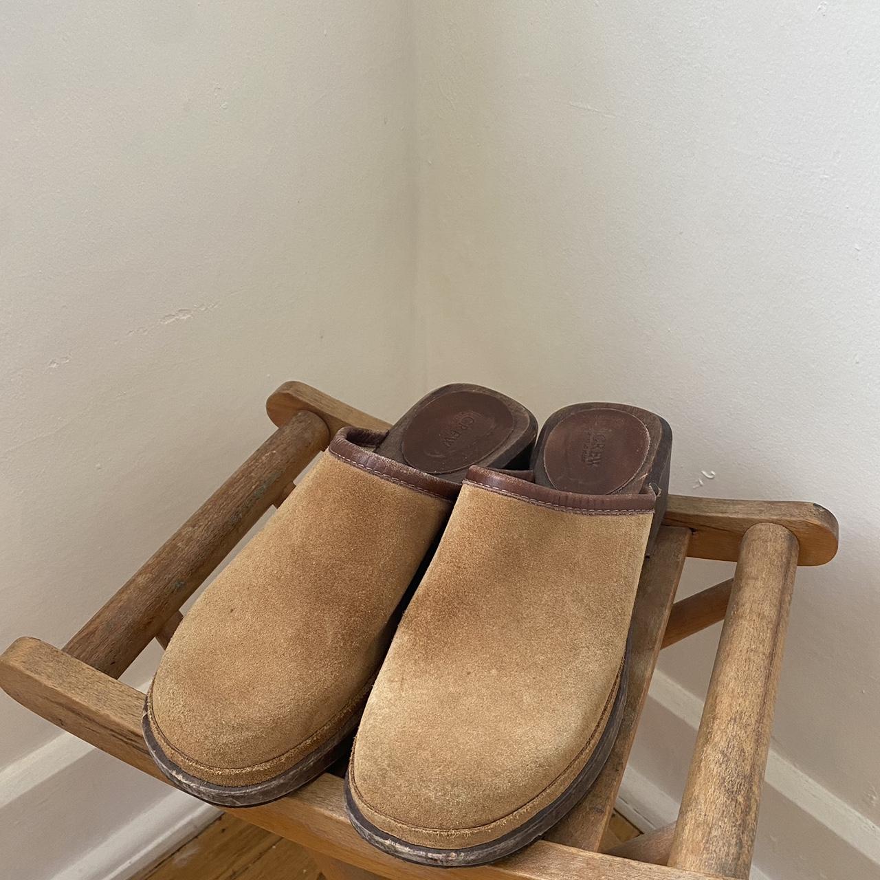 J.Crew Women's Tan and Brown Clogs | Depop