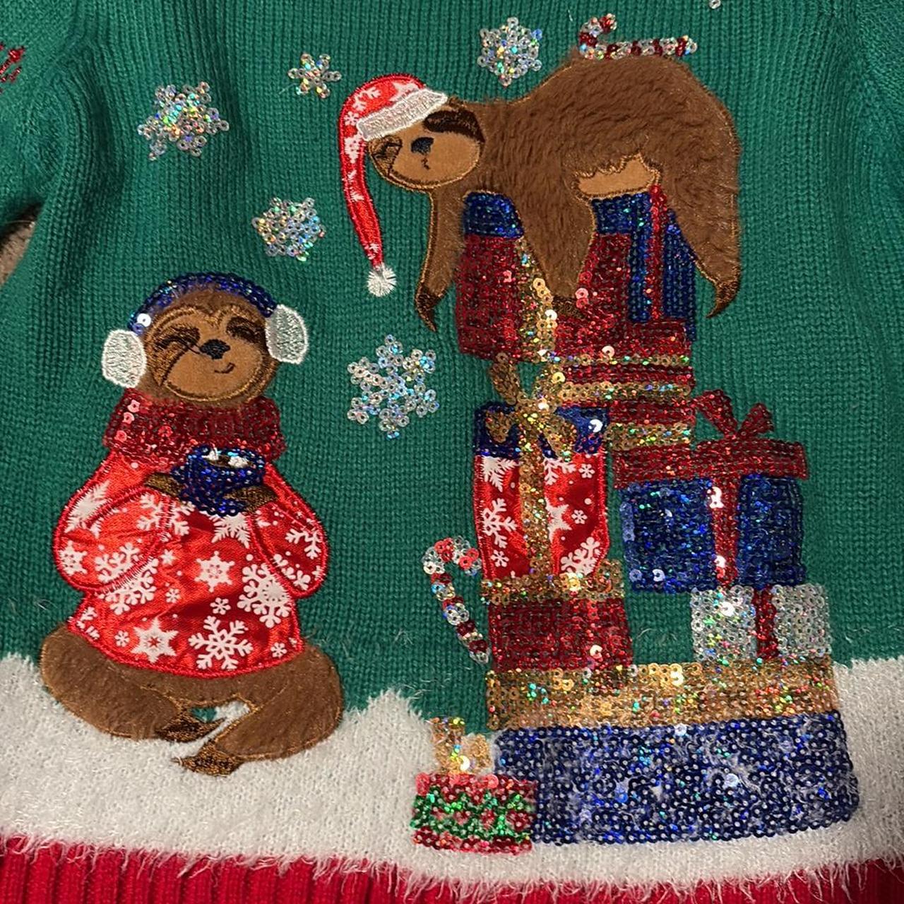 33 Degrees (Size 6/6x) Christmas Sloth Sweater... | Depop