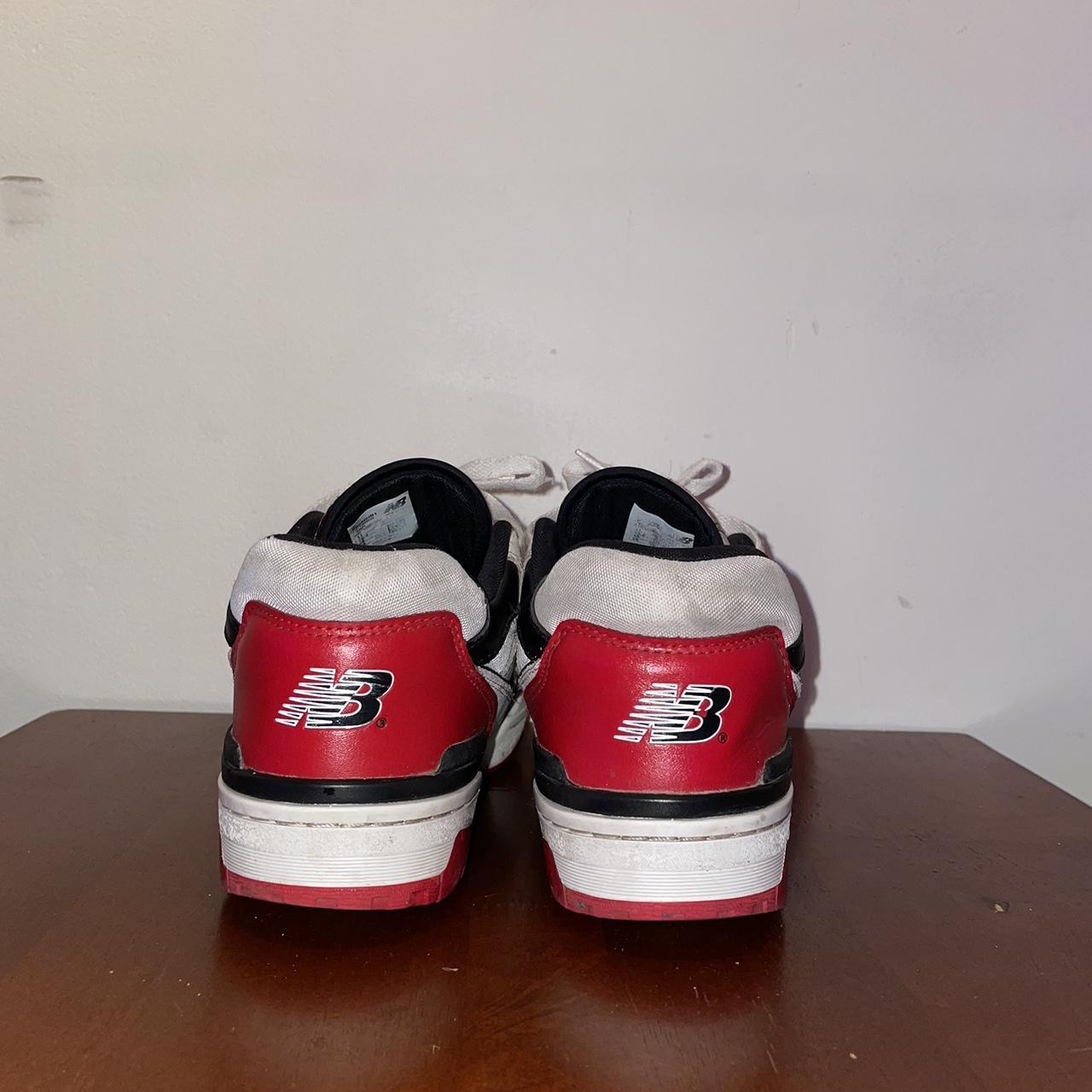 New Balance Men's White and Red Trainers | Depop
