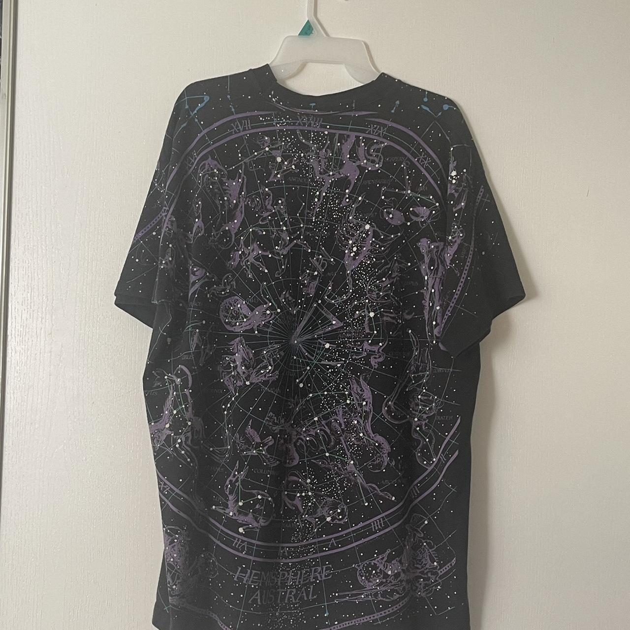 VINTAGE 1993 SINGLE STITCH AOP LIQUID BLUE... - Depop